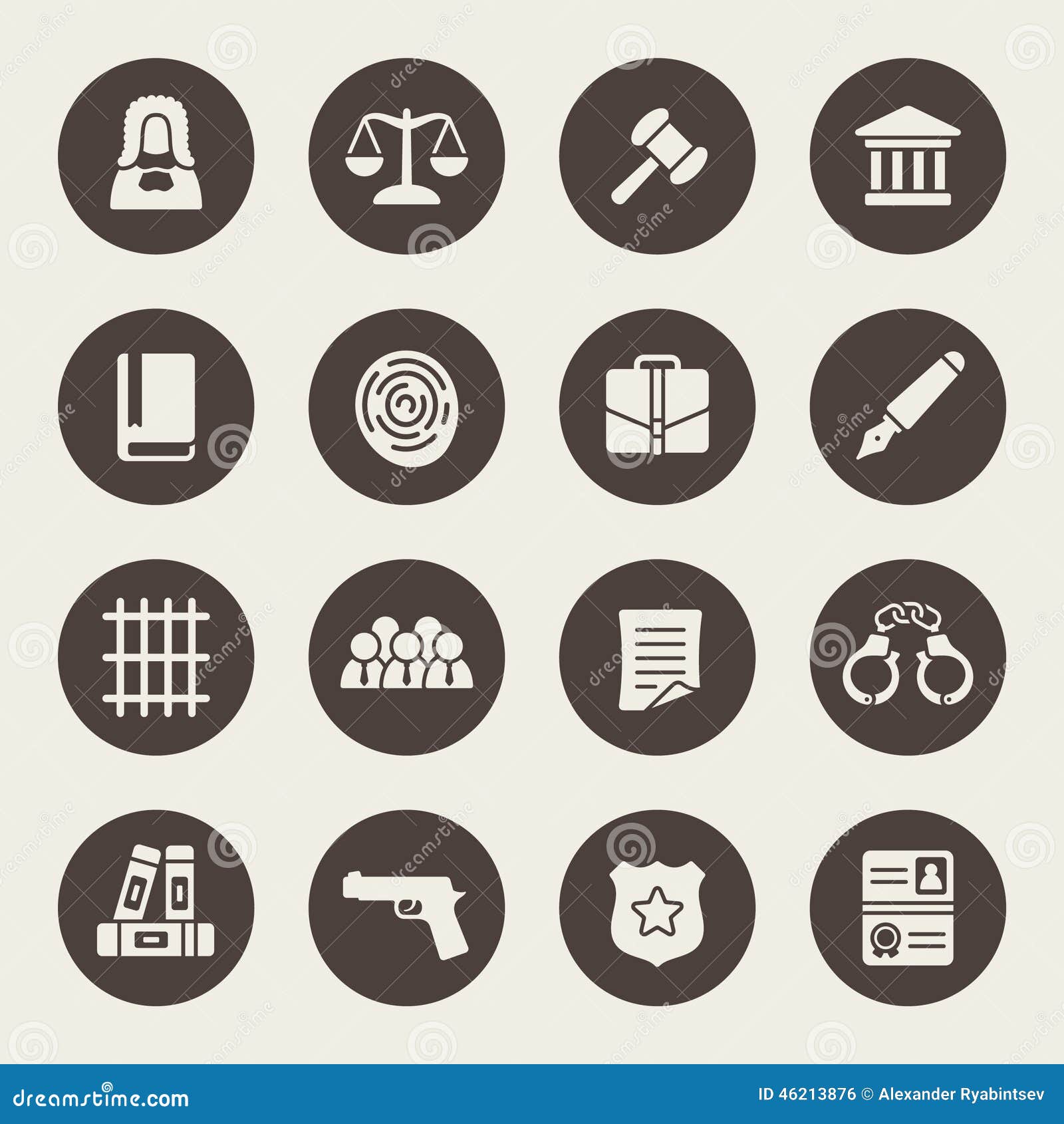 Law icon set stock vector. Illustration of courtroom - 46213876