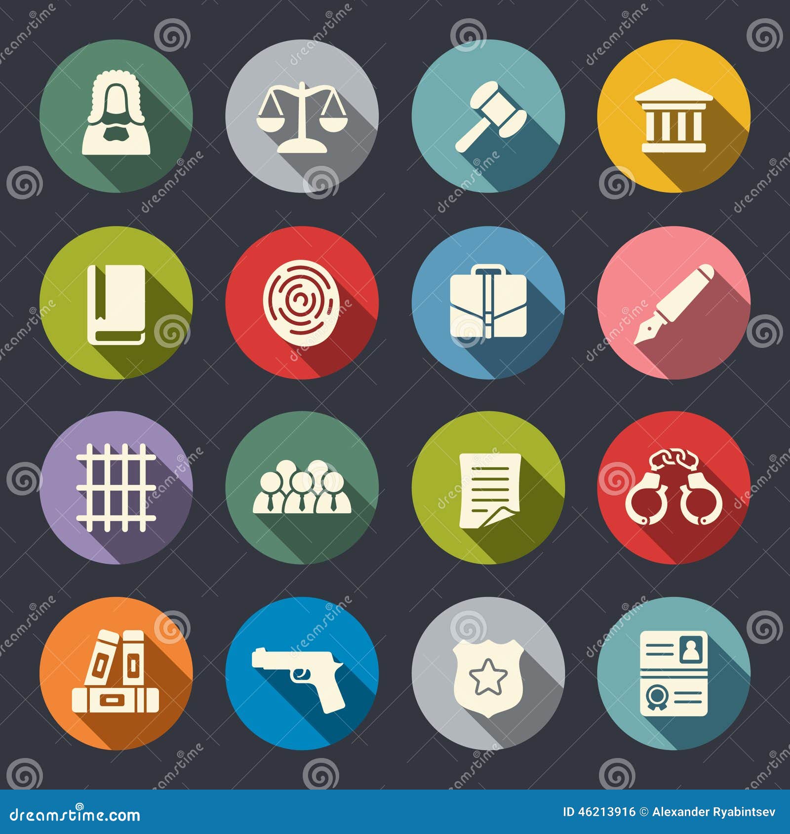 Law icon set stock vector. Illustration of icon, house - 46213916