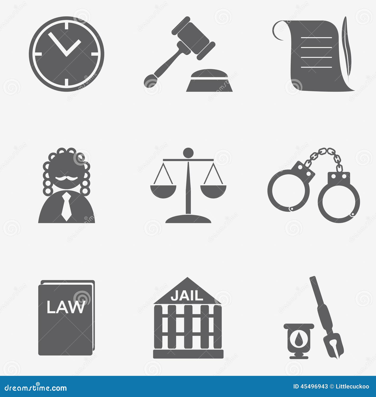 Law Judge Icon Set, Justice Sign Stock Vector - Illustration of judge ...