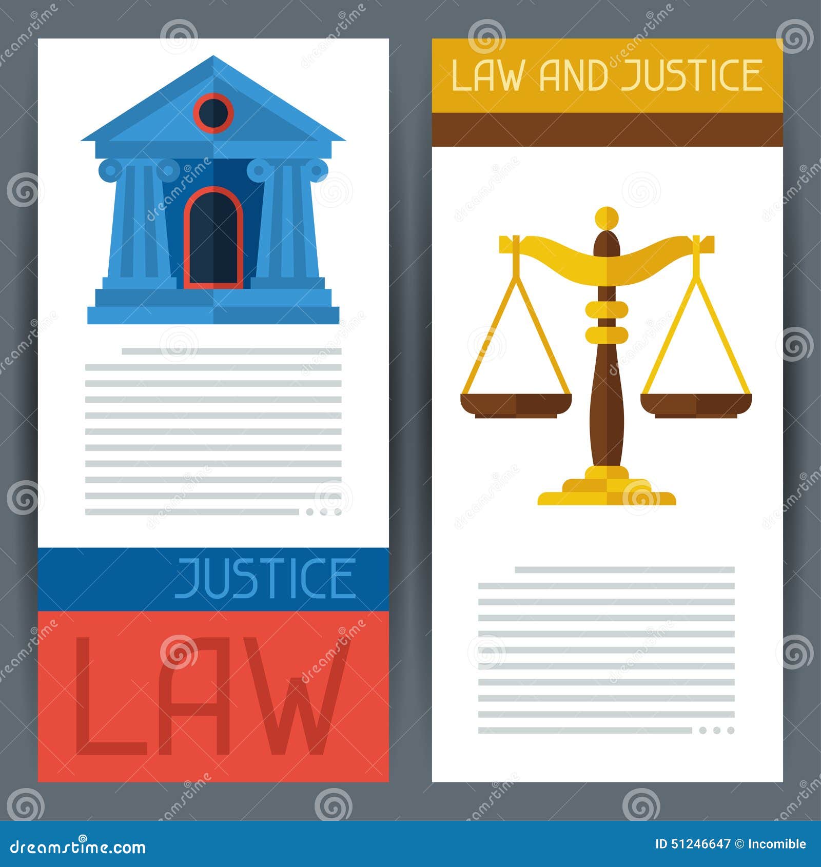 Law and Justice Horizontal Banners in Flat Design Stock Vector ...