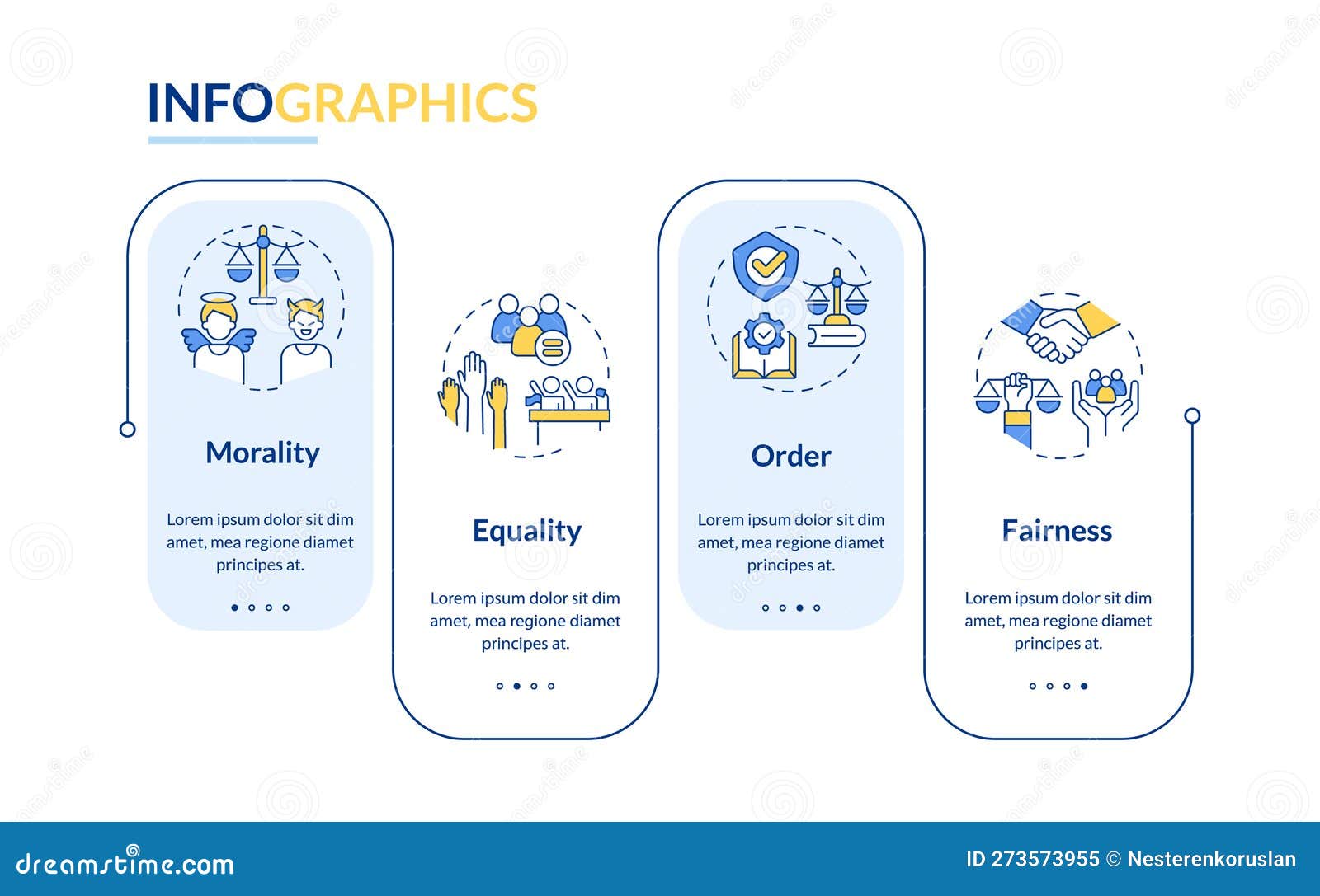 Law and Justice Ideas Blue Rectangle Infographic Template Stock Vector - Illustration of civil ...