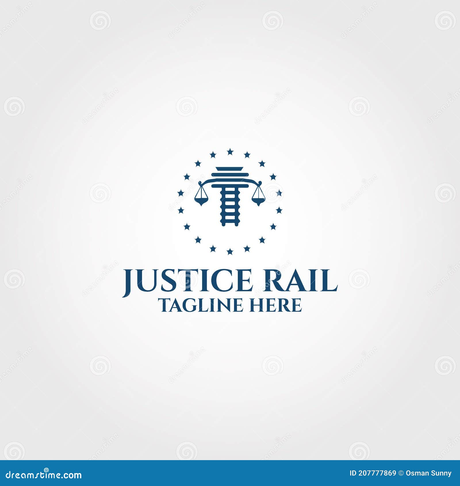 Law Justice Rail Logo Design Ideas Stock Vector - Illustration of ...