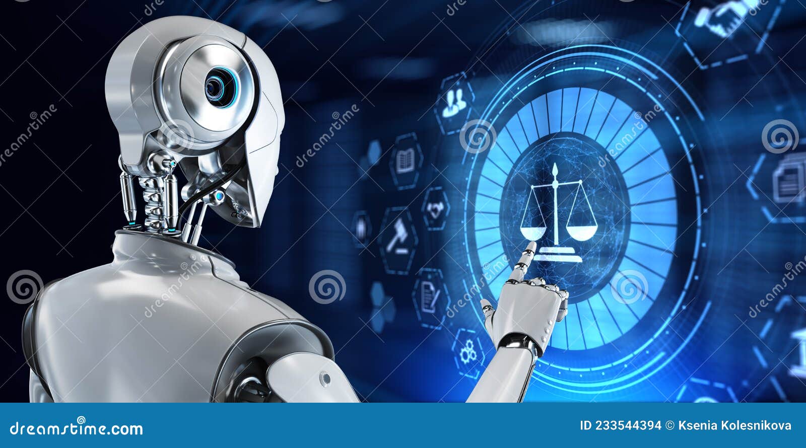 Robot Recruiter. Industrial Claw Choosing Man From People Selected ...