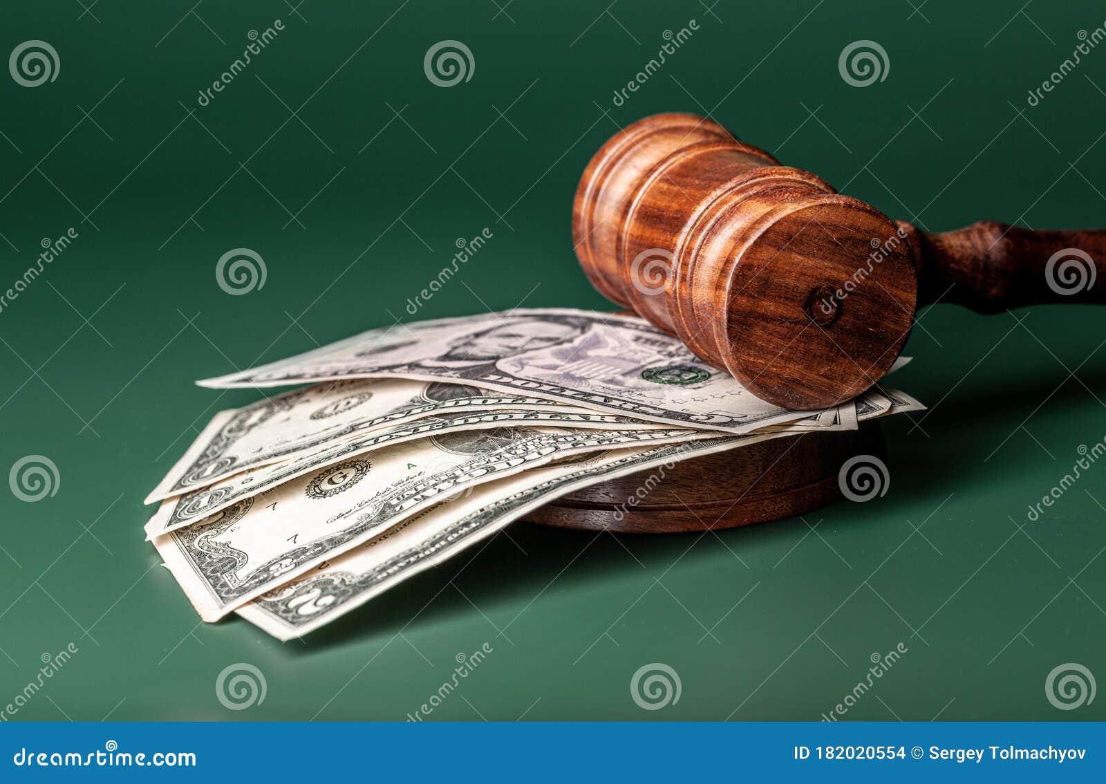 Law Mallet and a Stack of Money Stock Photo - Image of dollar, lawsuit ...