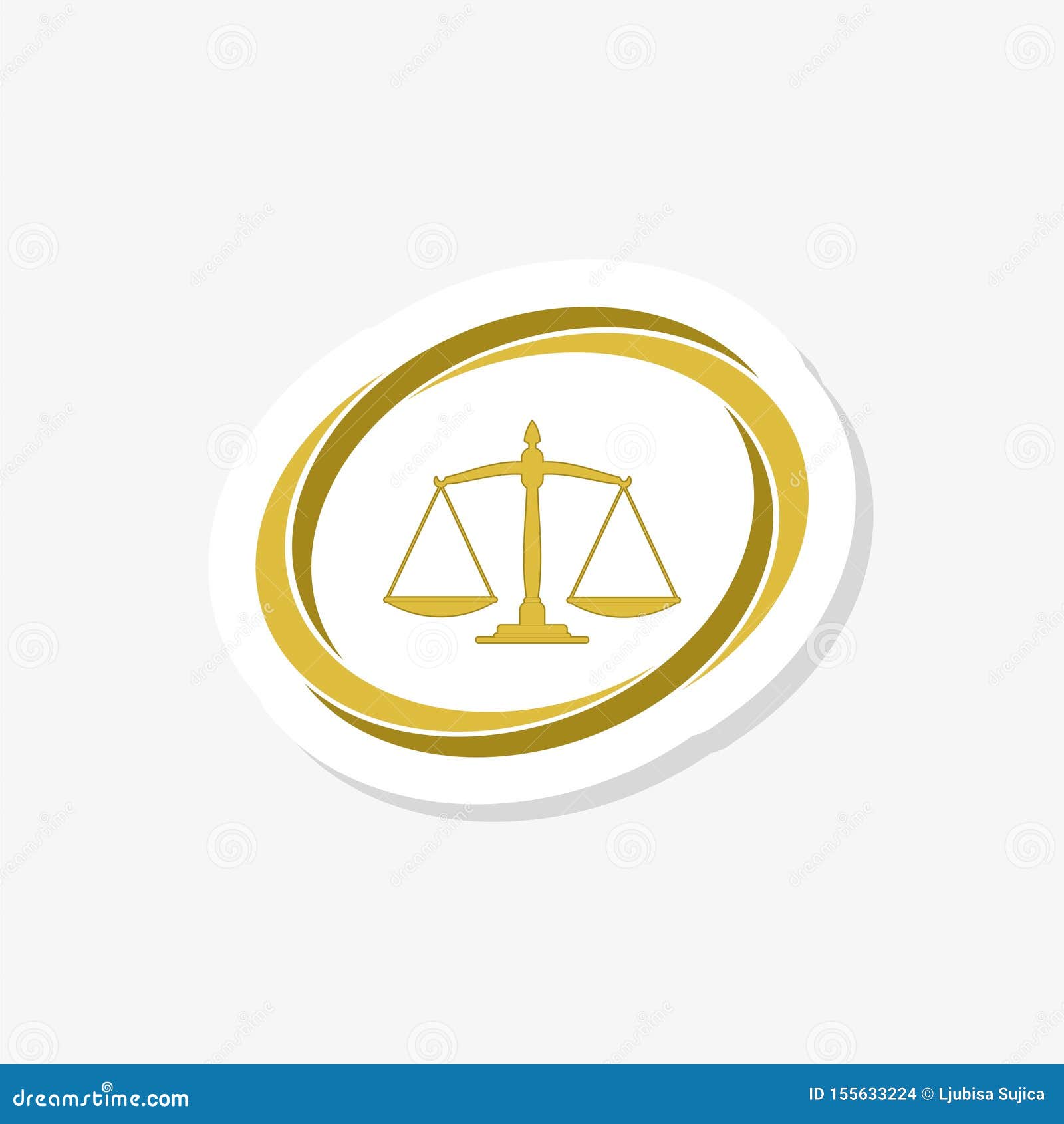 Law Office Sticker, Justice Scale Icon Stock Illustration ...
