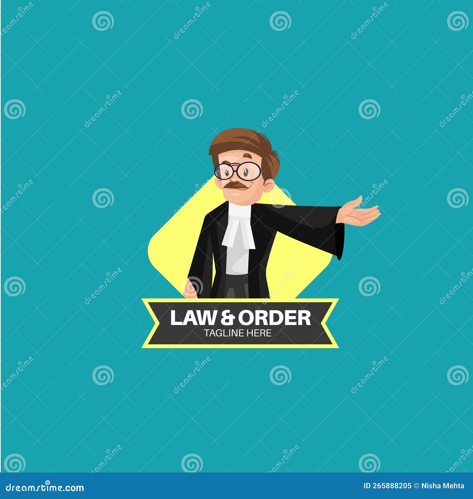 Law and Order Vector Mascot Logo Stock Vector - Illustration of ...