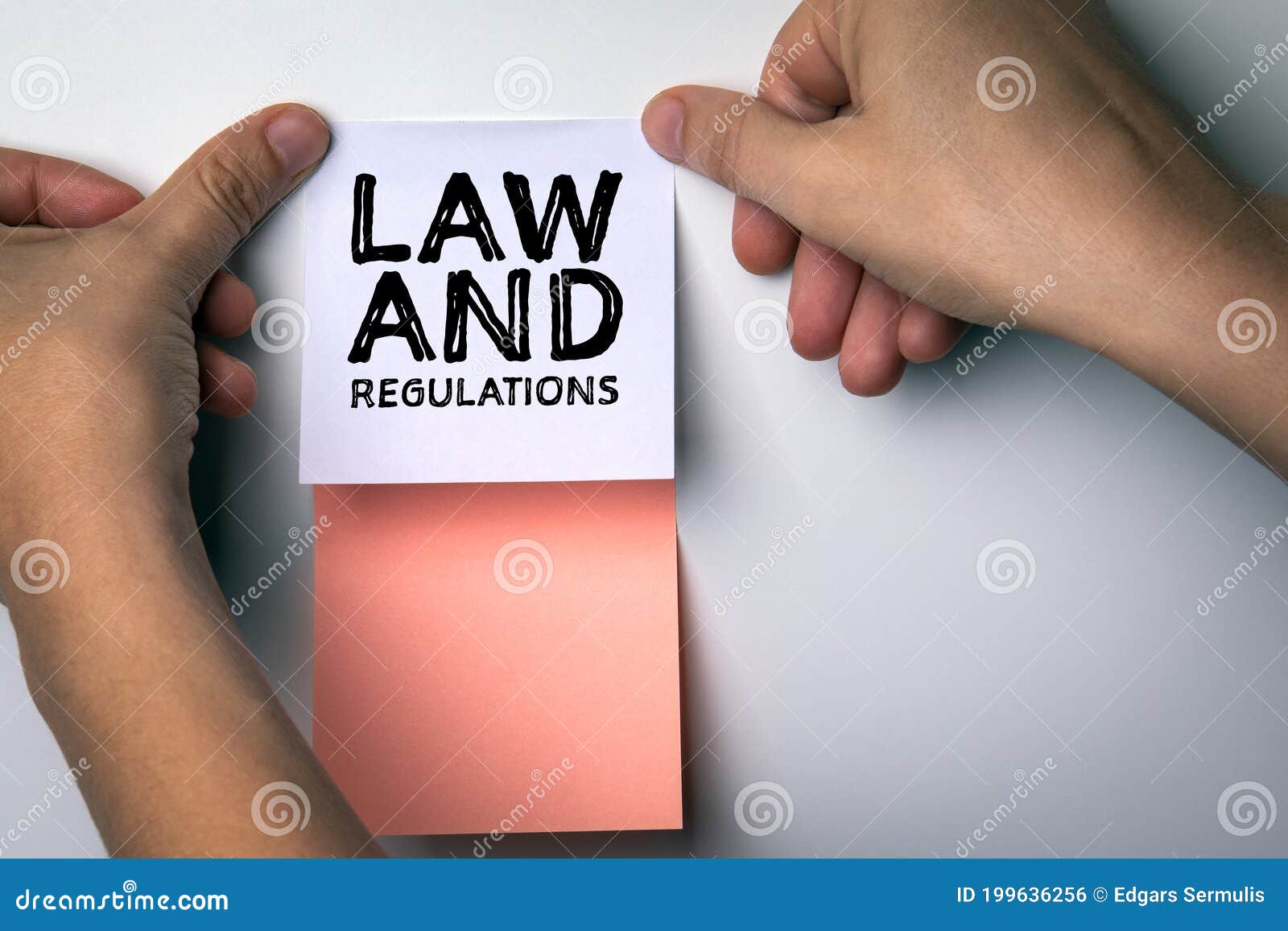 LAW and REGULATIONS Concept. Colored Sticky Notes Stock Photo - Image ...