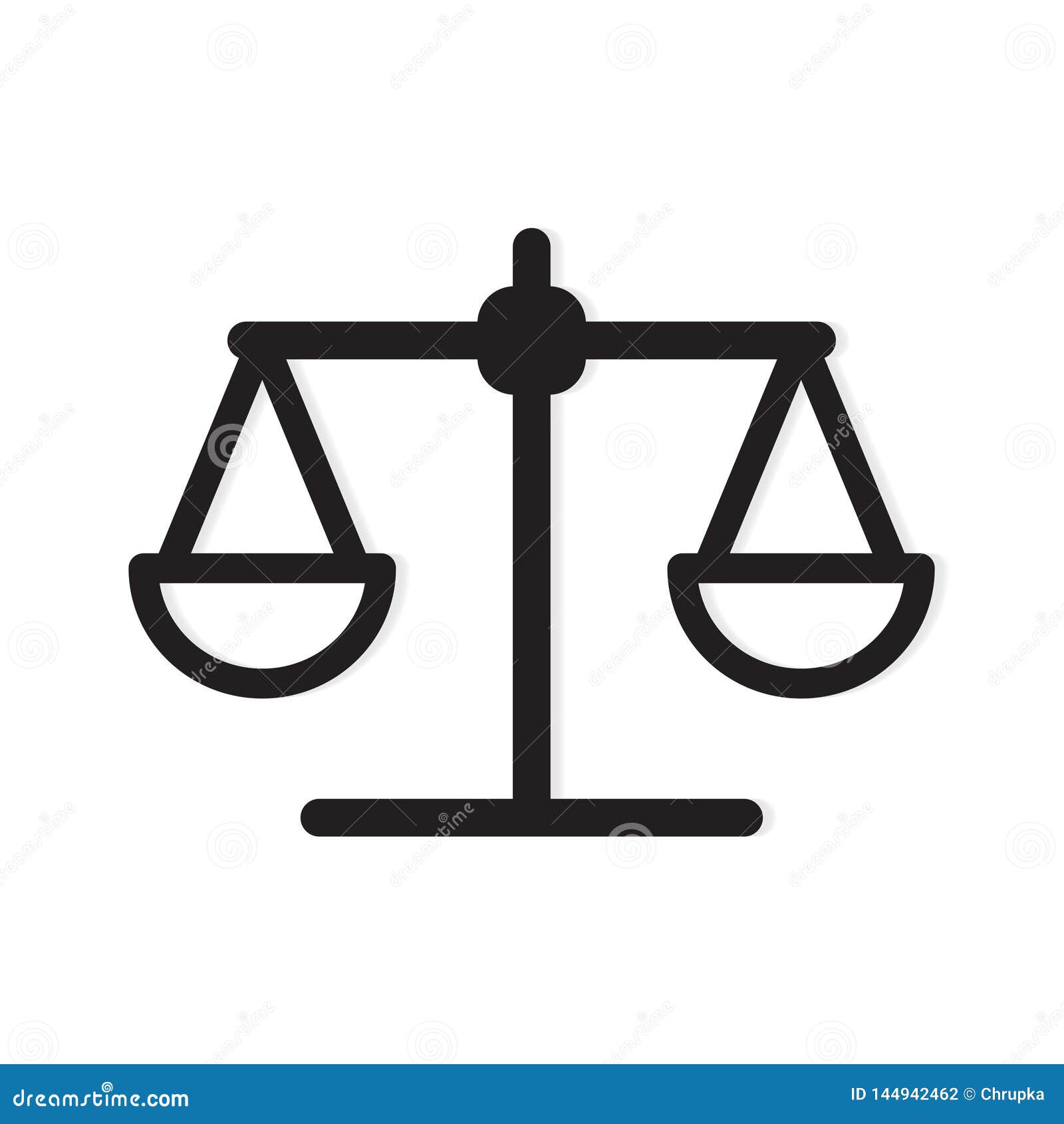 Law scale icon stock vector. Illustration of legal, black - 144942462