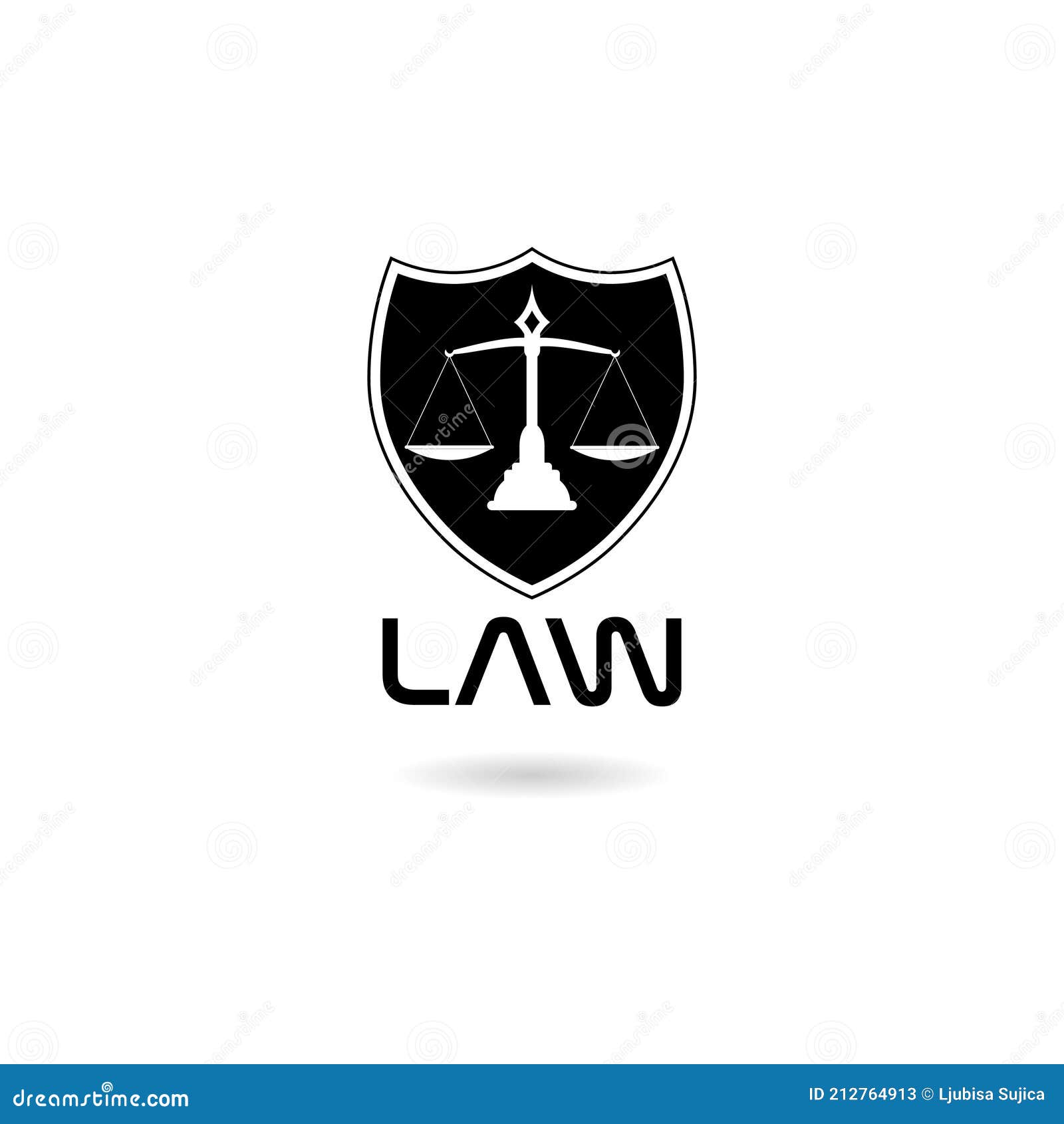 Law Shield Icon with Shadow Stock Vector - Illustration of court ...