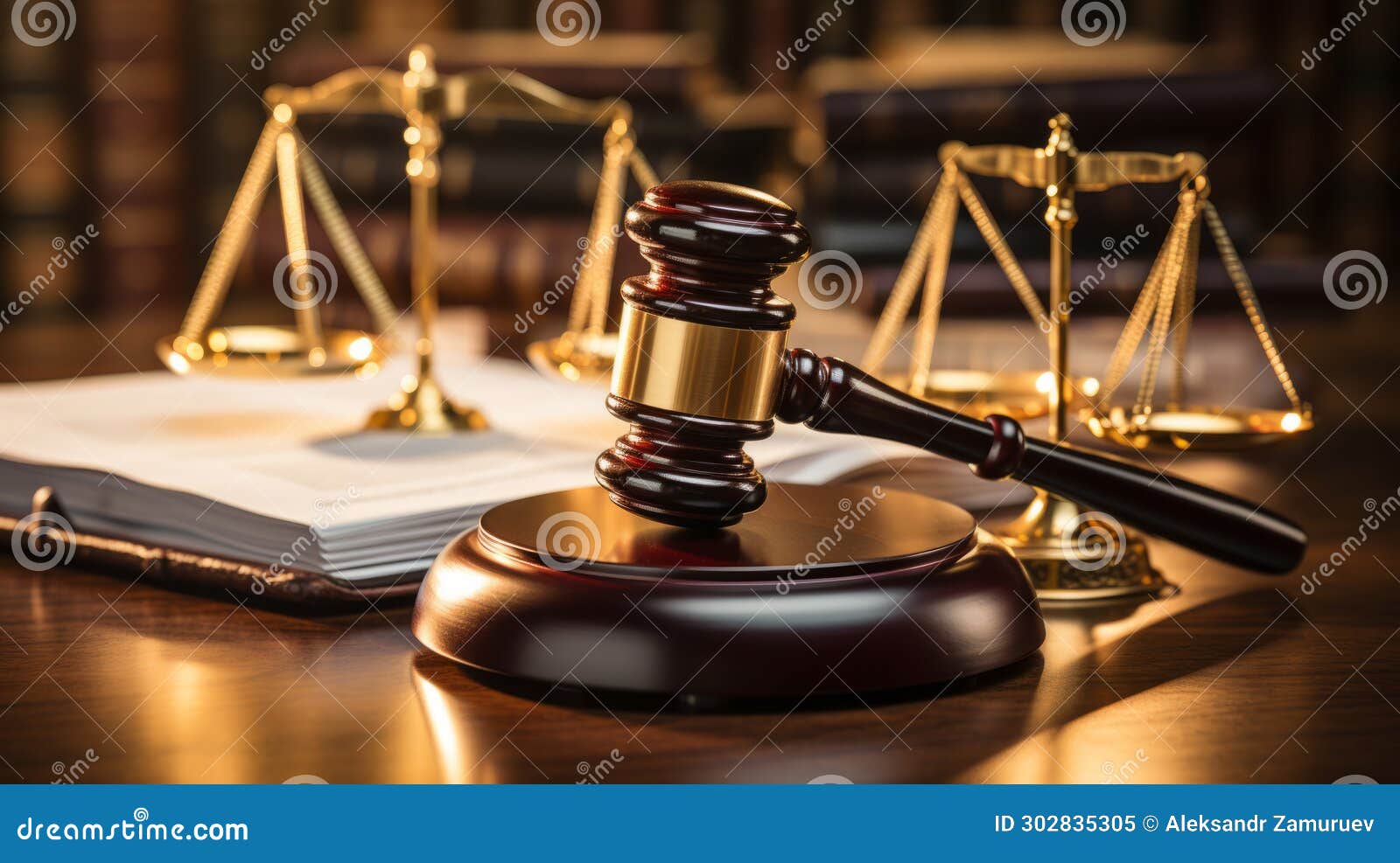 Law Theme, Mallet of the Judge, Justice Scale, Mirror Reflection ...