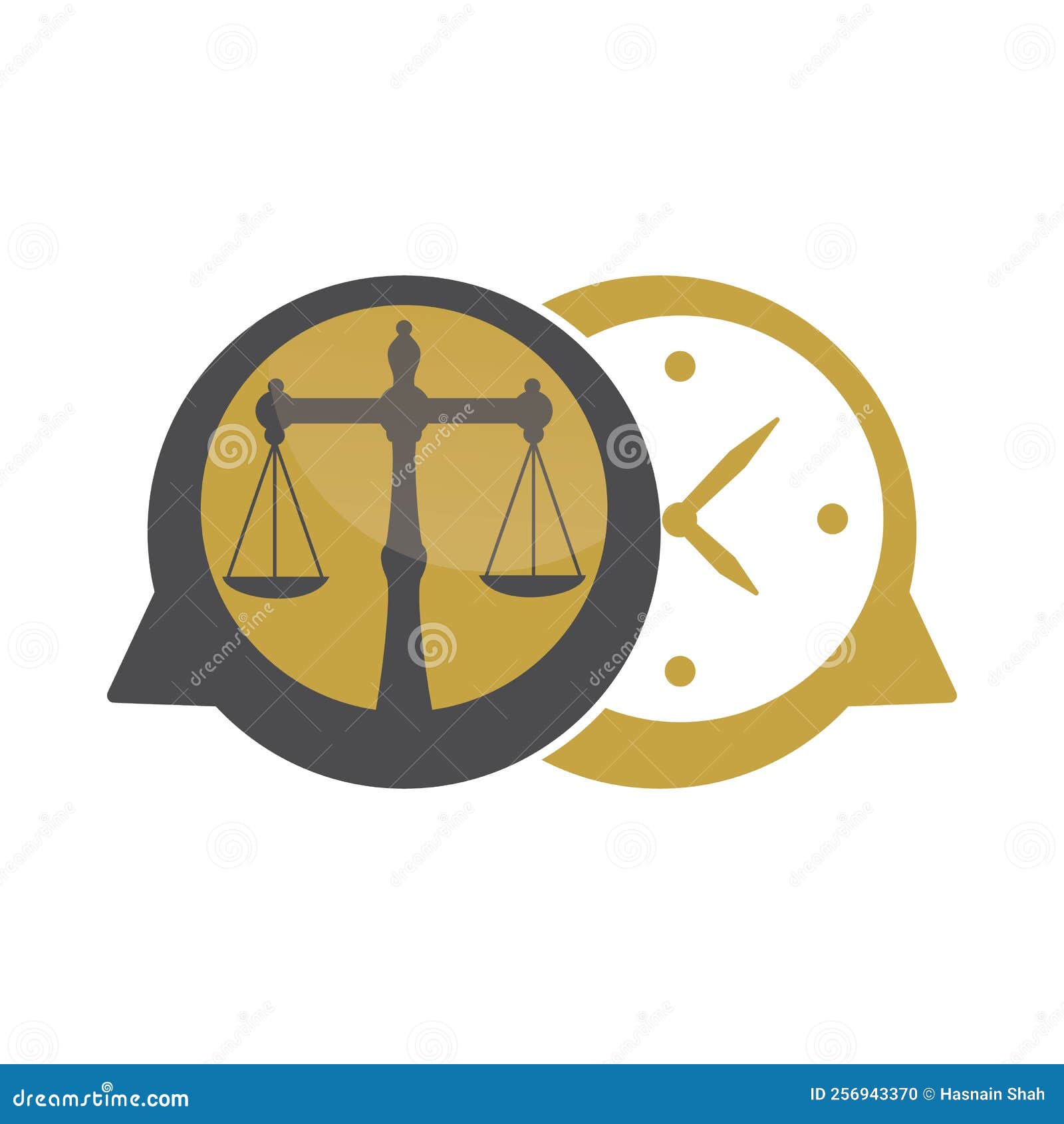 Law Time and Chat Bubble Vector Logo Design. Stock Vector ...