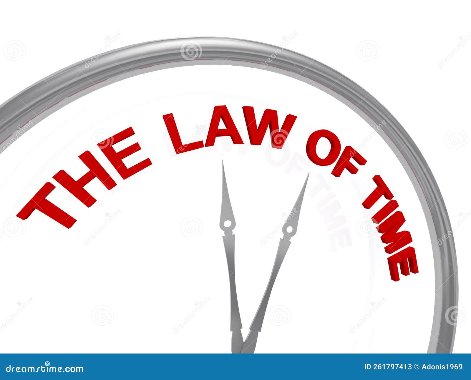 The law of time on clock stock illustration. Illustration of long ...