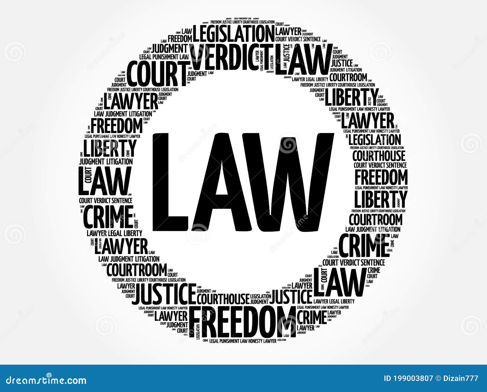Law word cloud stock illustration. Illustration of design - 199003807