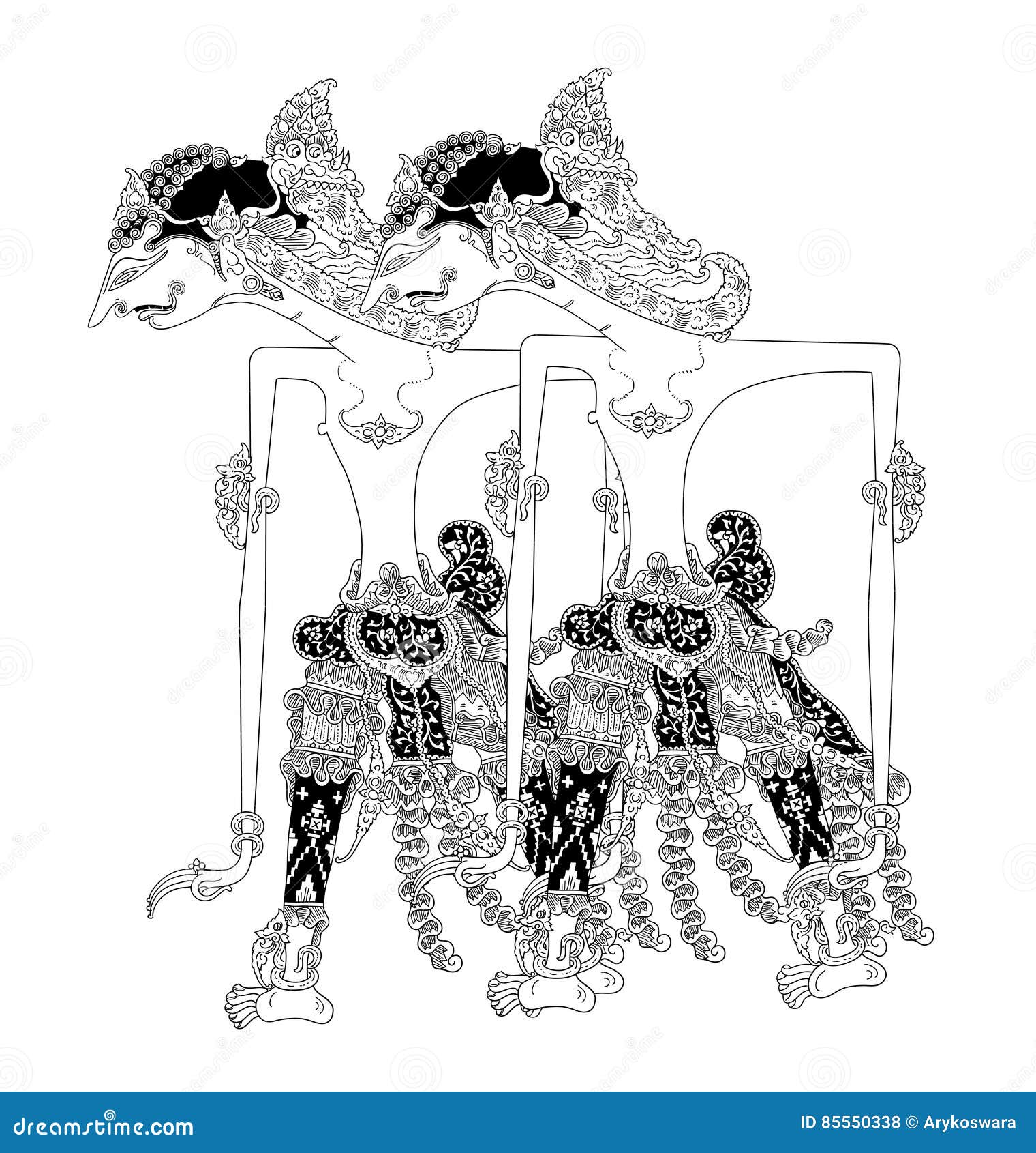 Lawa Kusya, A Character Of Traditional Puppet Show Vector Illustration ...