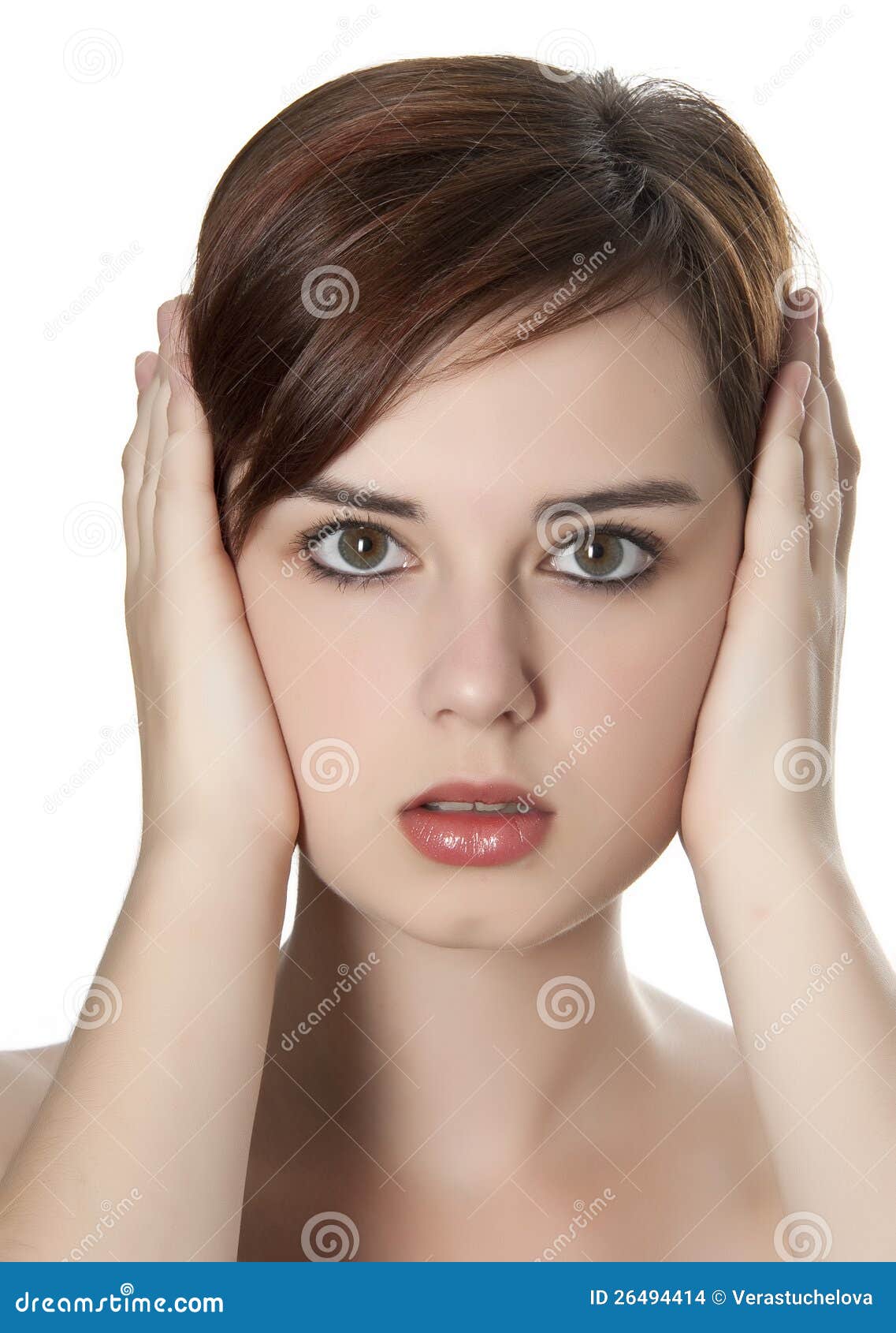 Lawaai en stil concept stock foto. Image of gezicht, dame - 26494414