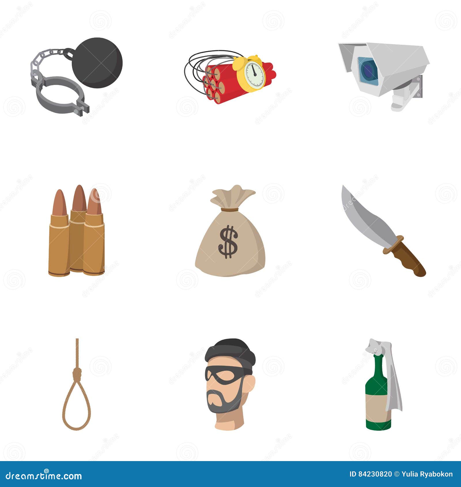 Lawlessness Icons Set Cartoon Style Stock Illustrations – 2 Lawlessness ...