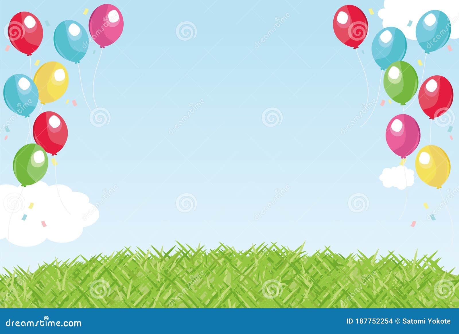Lawn and Balloon Illustration Vector Stock Vector - Illustration of ...