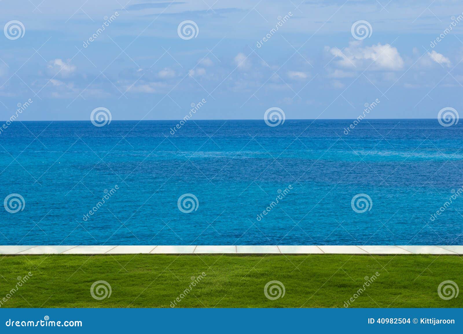 The Lawn and Beautiful Empty Sea View Stock Photo - Image of ...