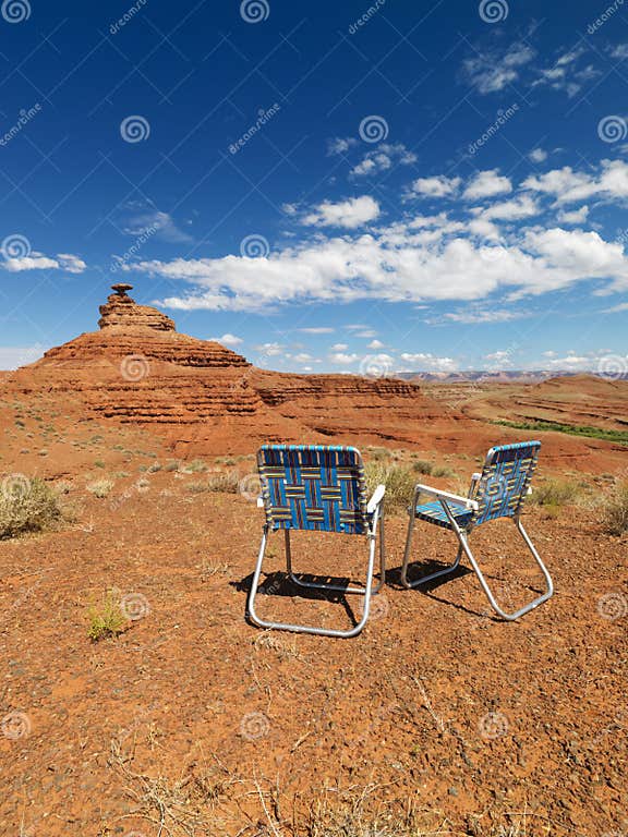 Lawn chairs in desert. stock image. Image of furniture - 4487937