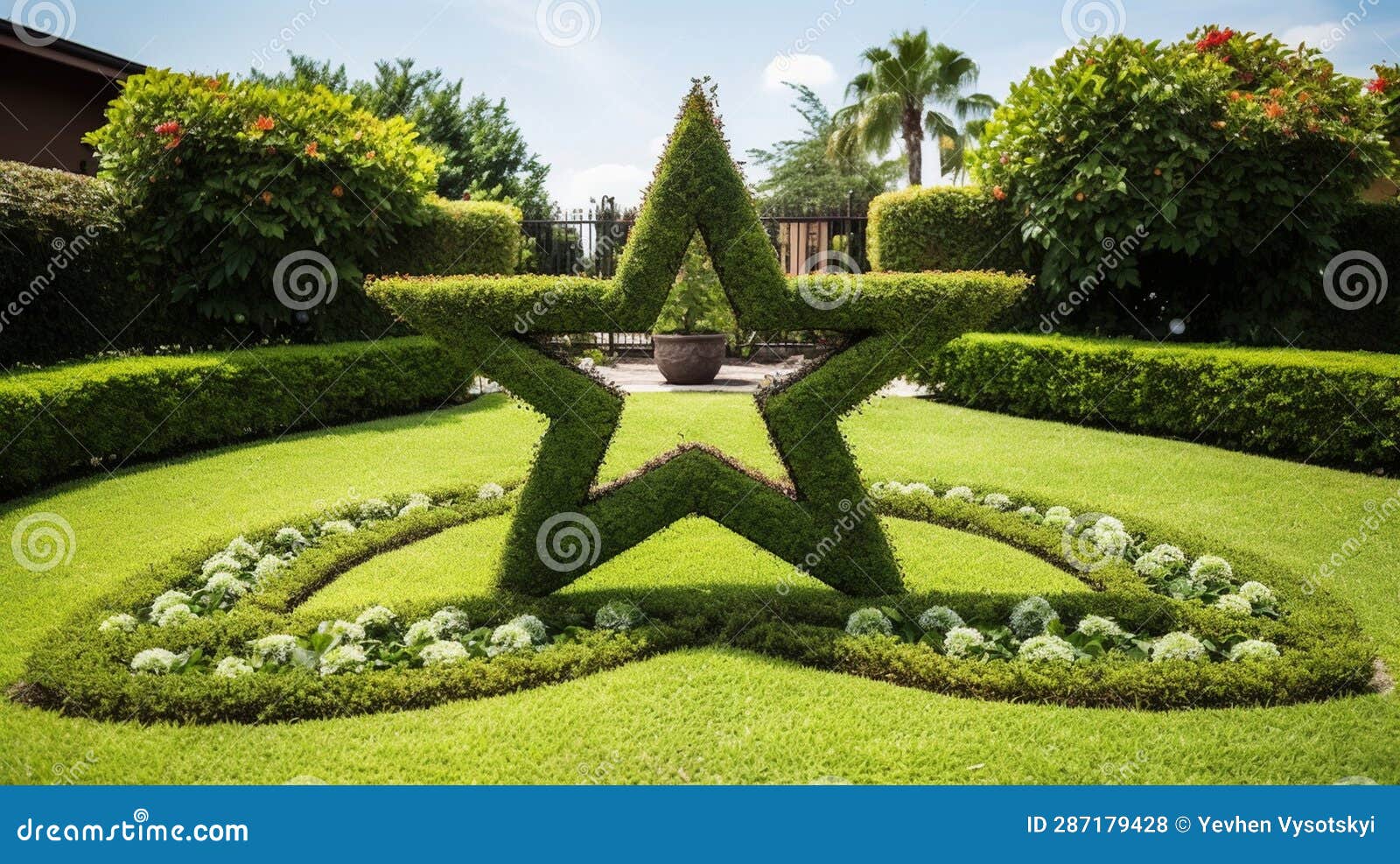 Lawn in the Form of a Star an Image of a Lawn Neatly T_005 Stock ...