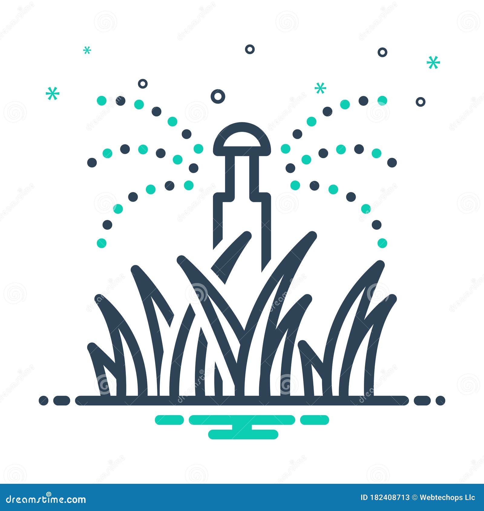 Mix Icon for Lawn, Grass and Yard Stock Vector - Illustration of field ...