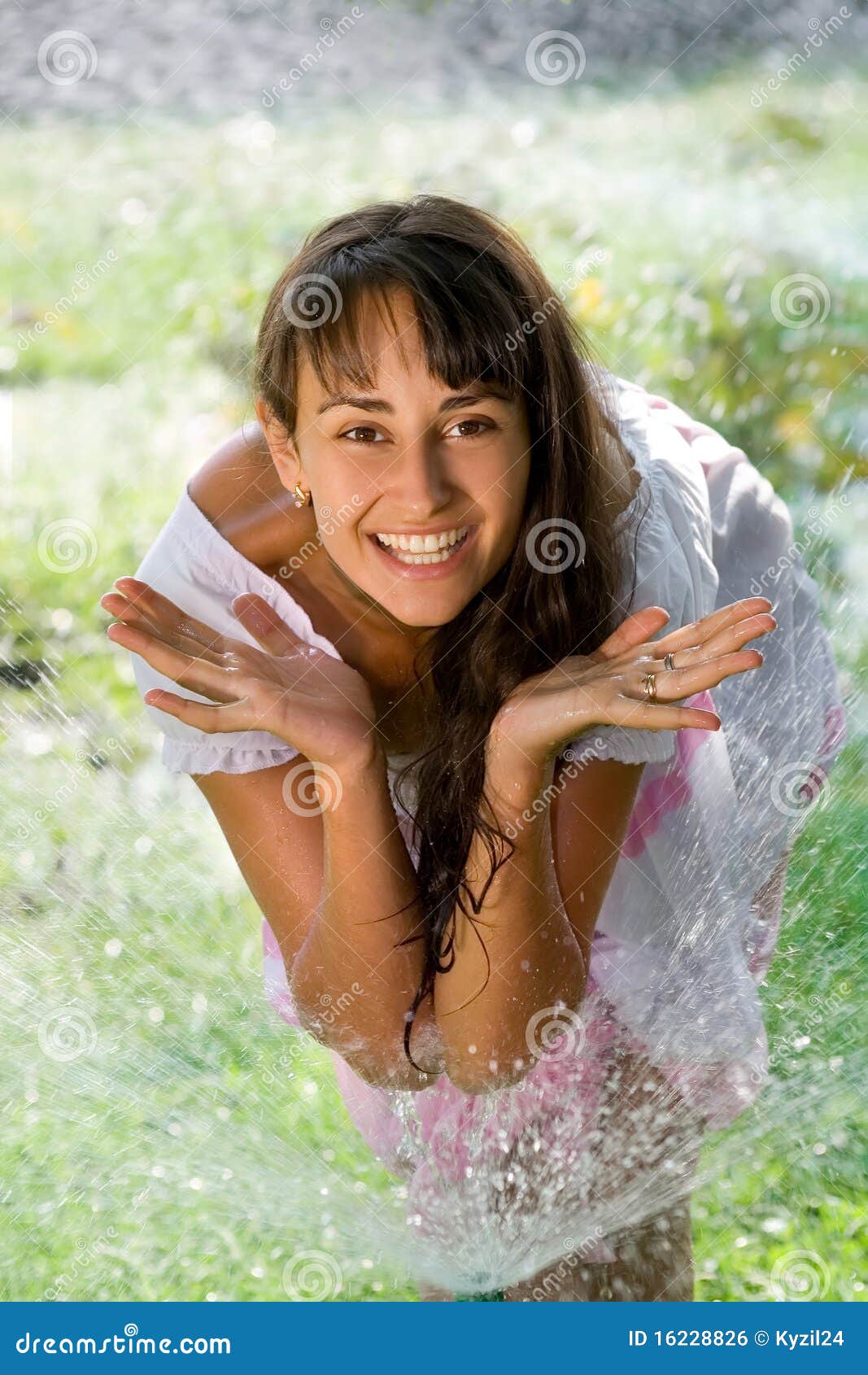 Lawn irrigation fun stock photo. Image of beauty, attractive - 16228826