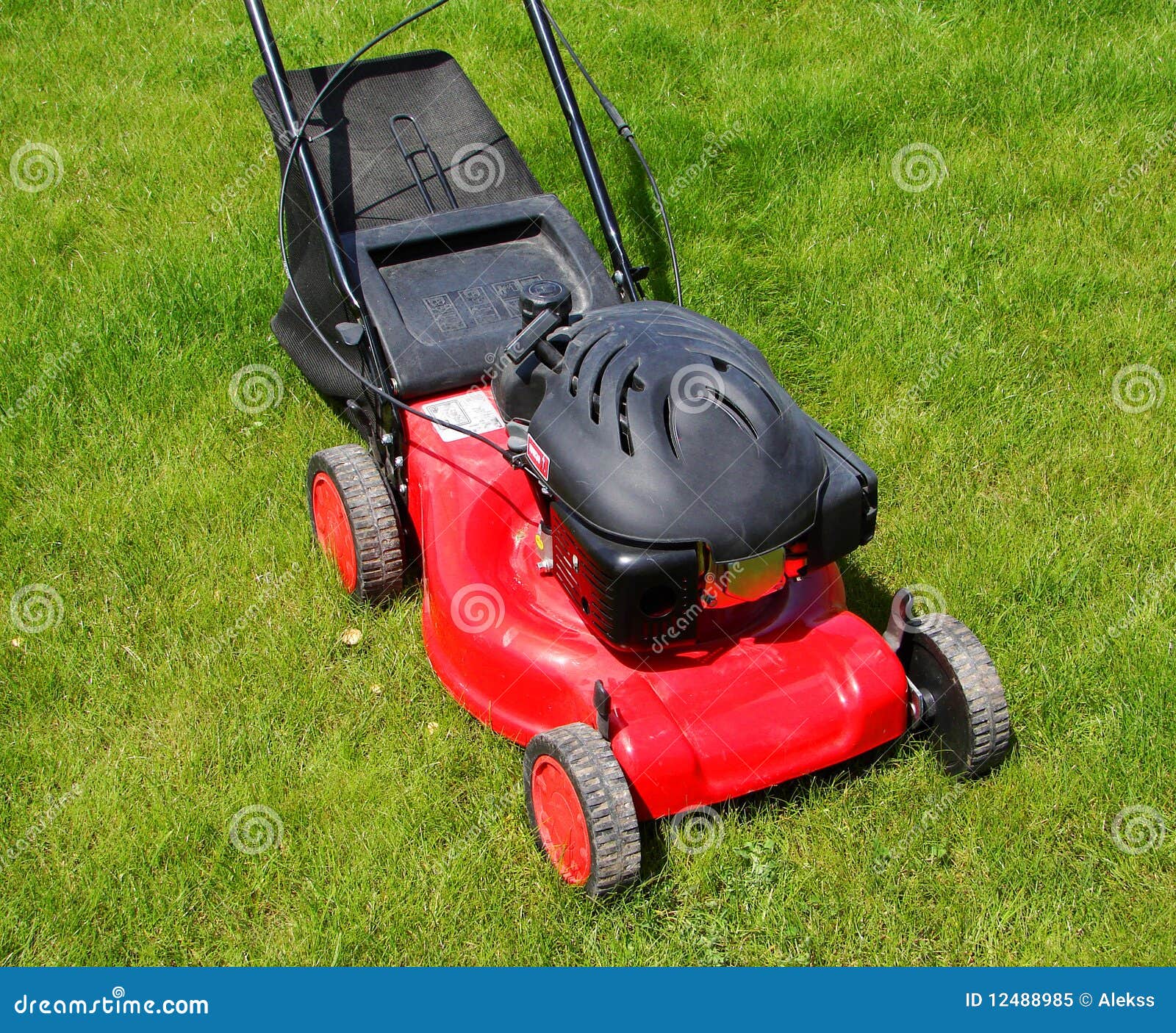 Lawn mower stock image. Image of green, work, garden - 12488985