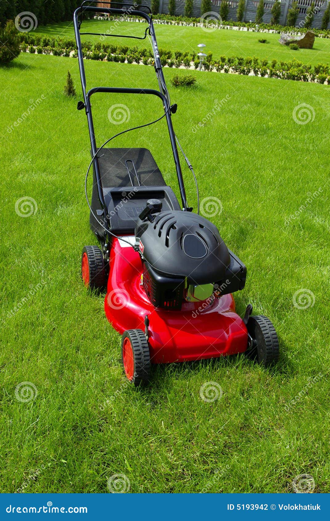 Lawn mower stock photo. Image of mower, taking, push, engine - 5193942