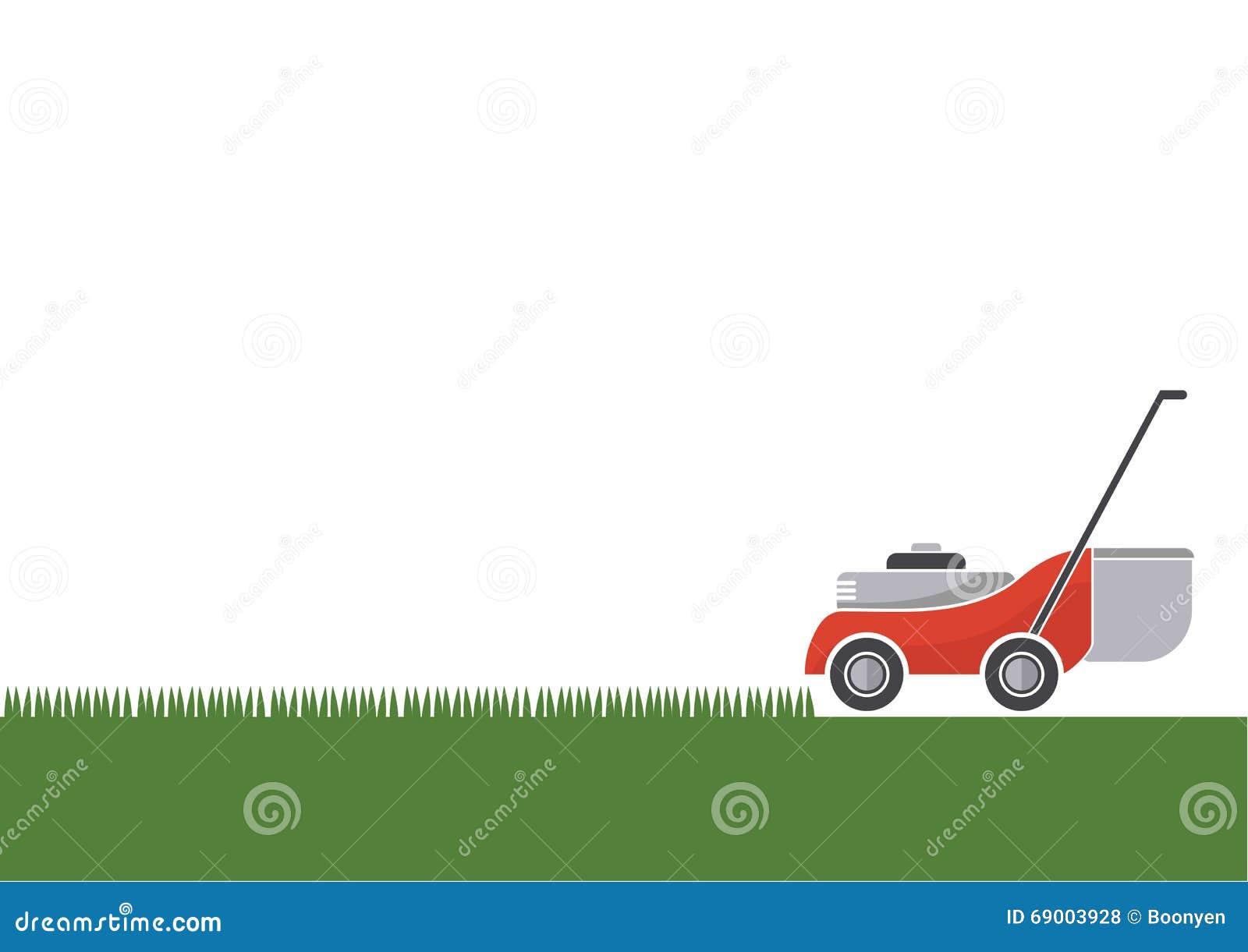 Lawn Mower Cutting Grass with Isolated Background Stock Illustration ...