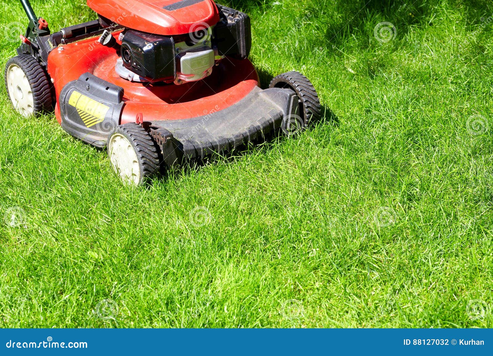 Lawn Mower Cutting the Grass. Stock Photo - Image of grass, grounds ...