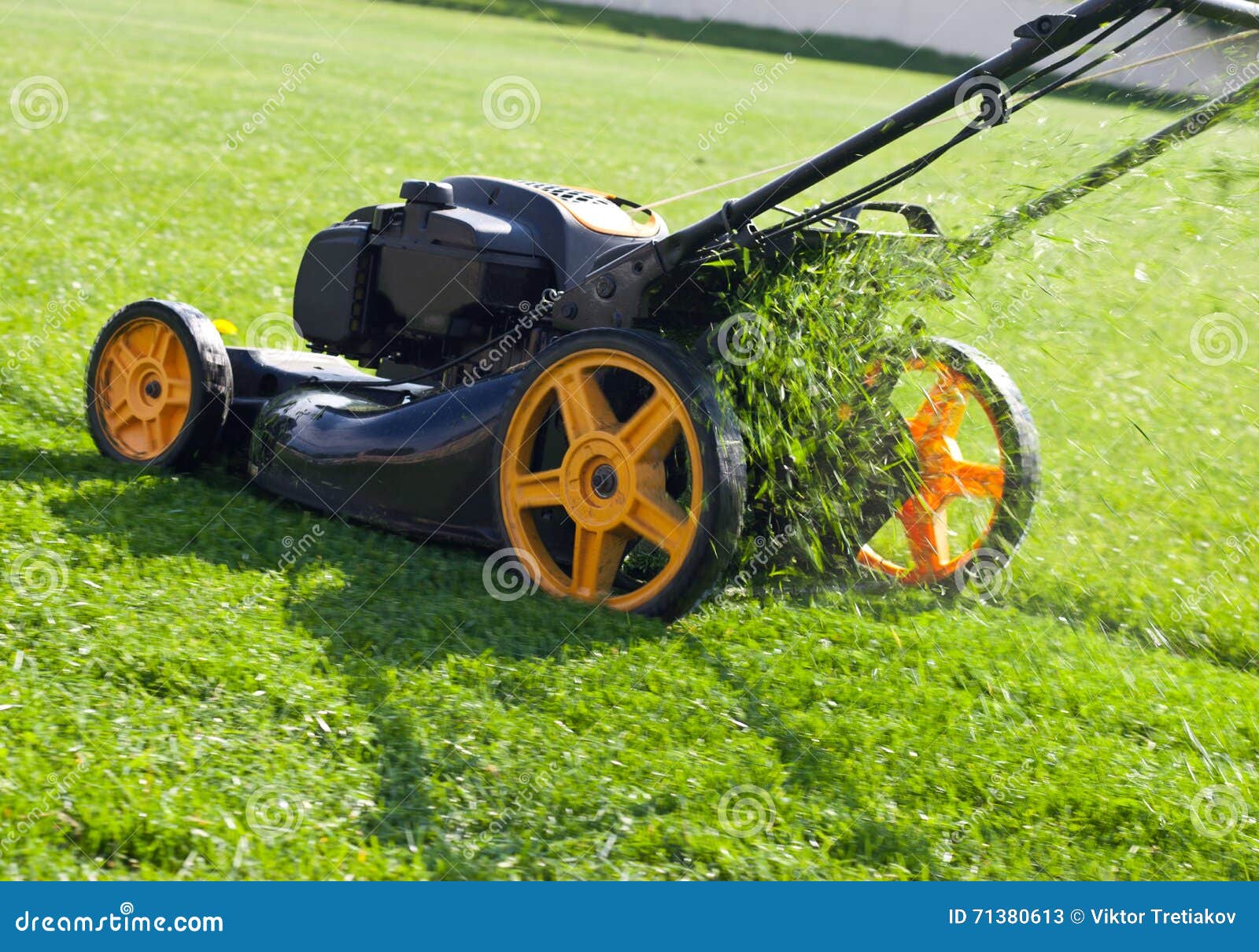 Lawn mower stock image. Image of grass, cutting, electric - 71380613