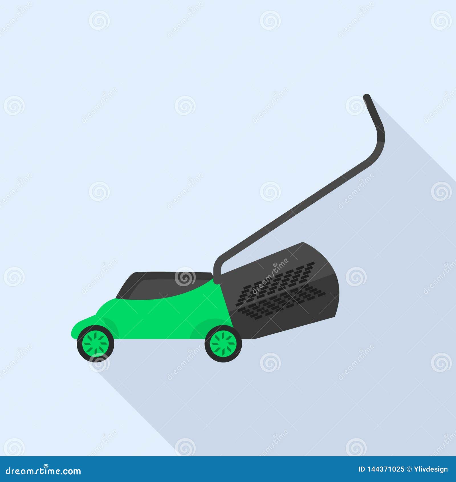 Lawn Mower Icon, Flat Style Stock Vector - Illustration of blade ...