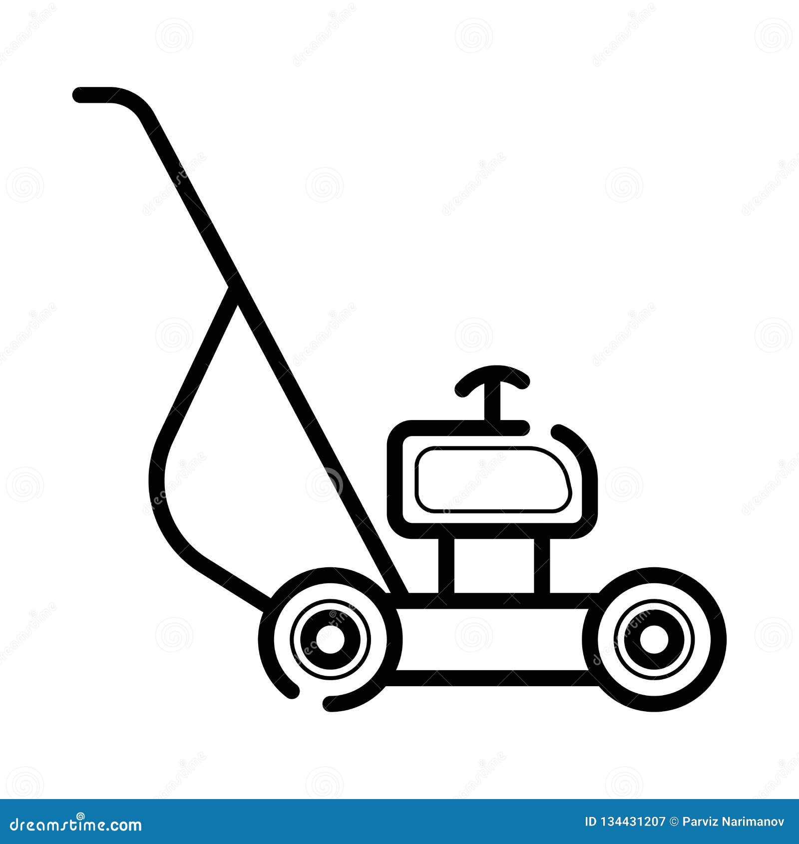 Lawn mower icon, vector stock illustration. Illustration of landscape ...