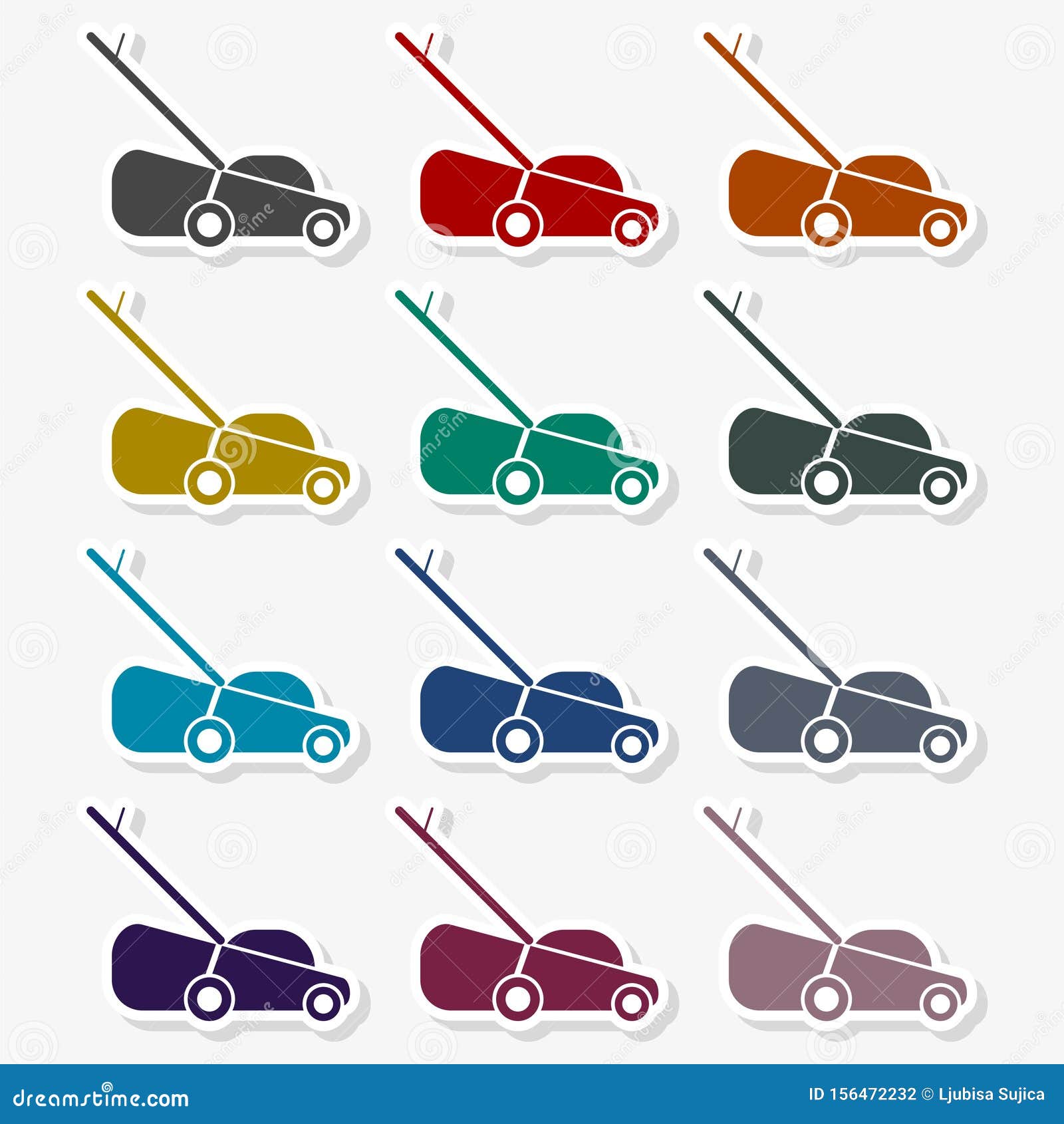 Lawn Mower Icon Vector Illustration Stock Vector - Illustration of ...