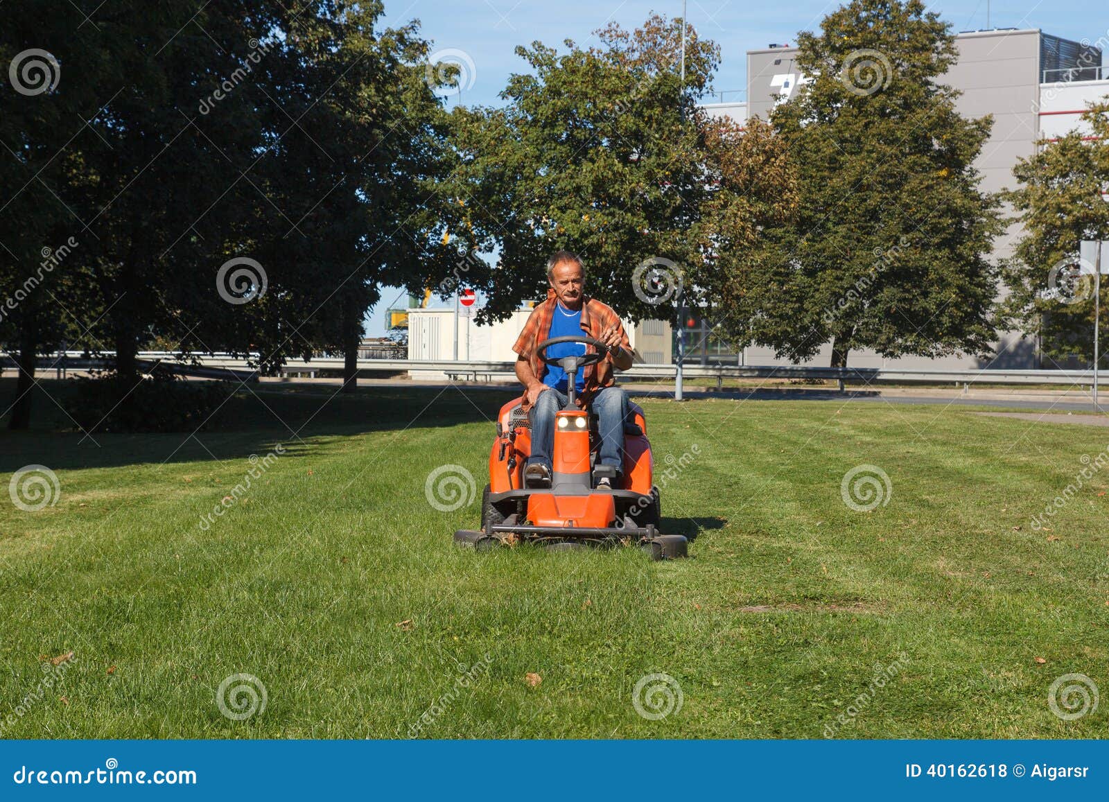 Lawn mower stock photo. Image of machine, gardener, driving - 40162618