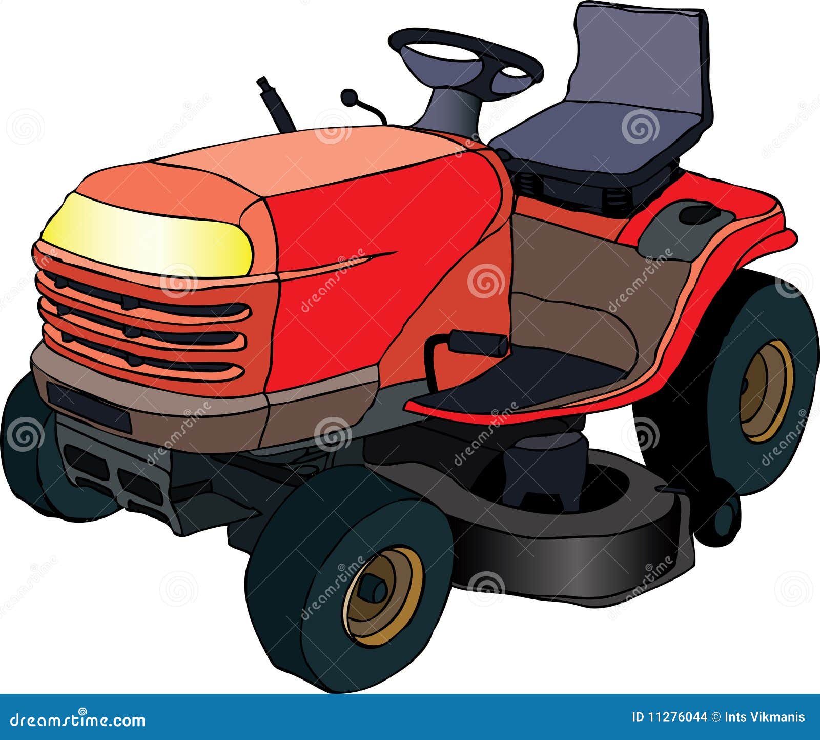 Lawn mower tractor stock vector. Illustration of cartoon - 11276044