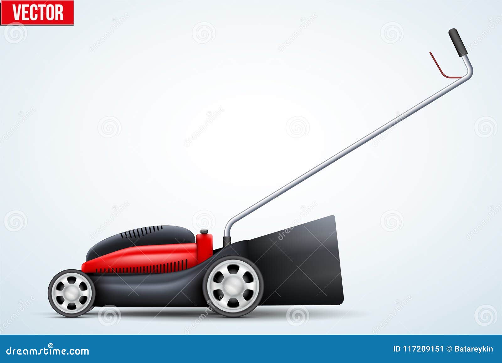 Lawn mower vector stock vector. Illustration of model - 117209151