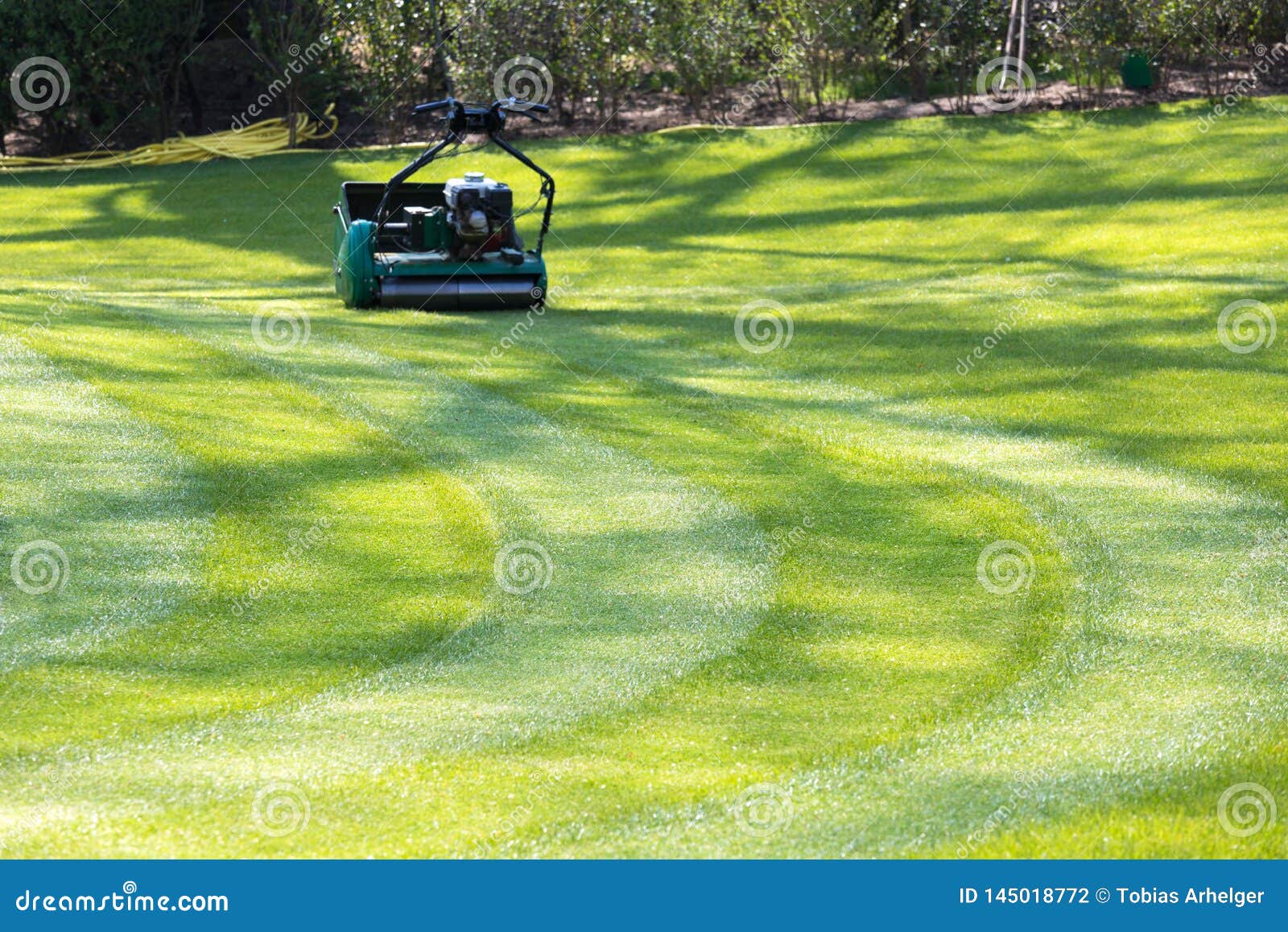 Lawn mowing background stock photo. Image of grass, modern - 145018772