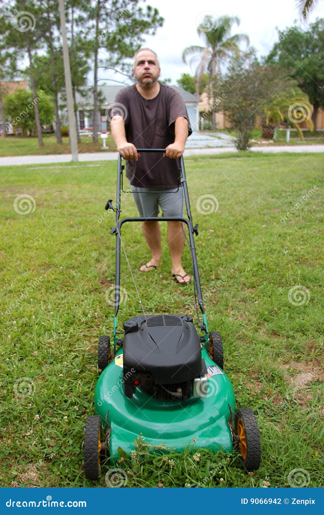 LAWN MOWING man stock photo. Image of gardener, elderly - 9066942