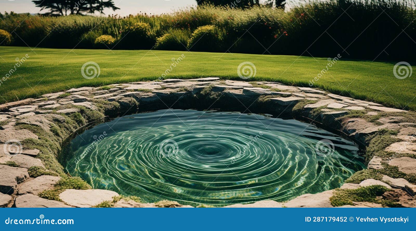 Lawn in the Pool a Photograph of a Whirlpool with a Gr_006 Stock ...