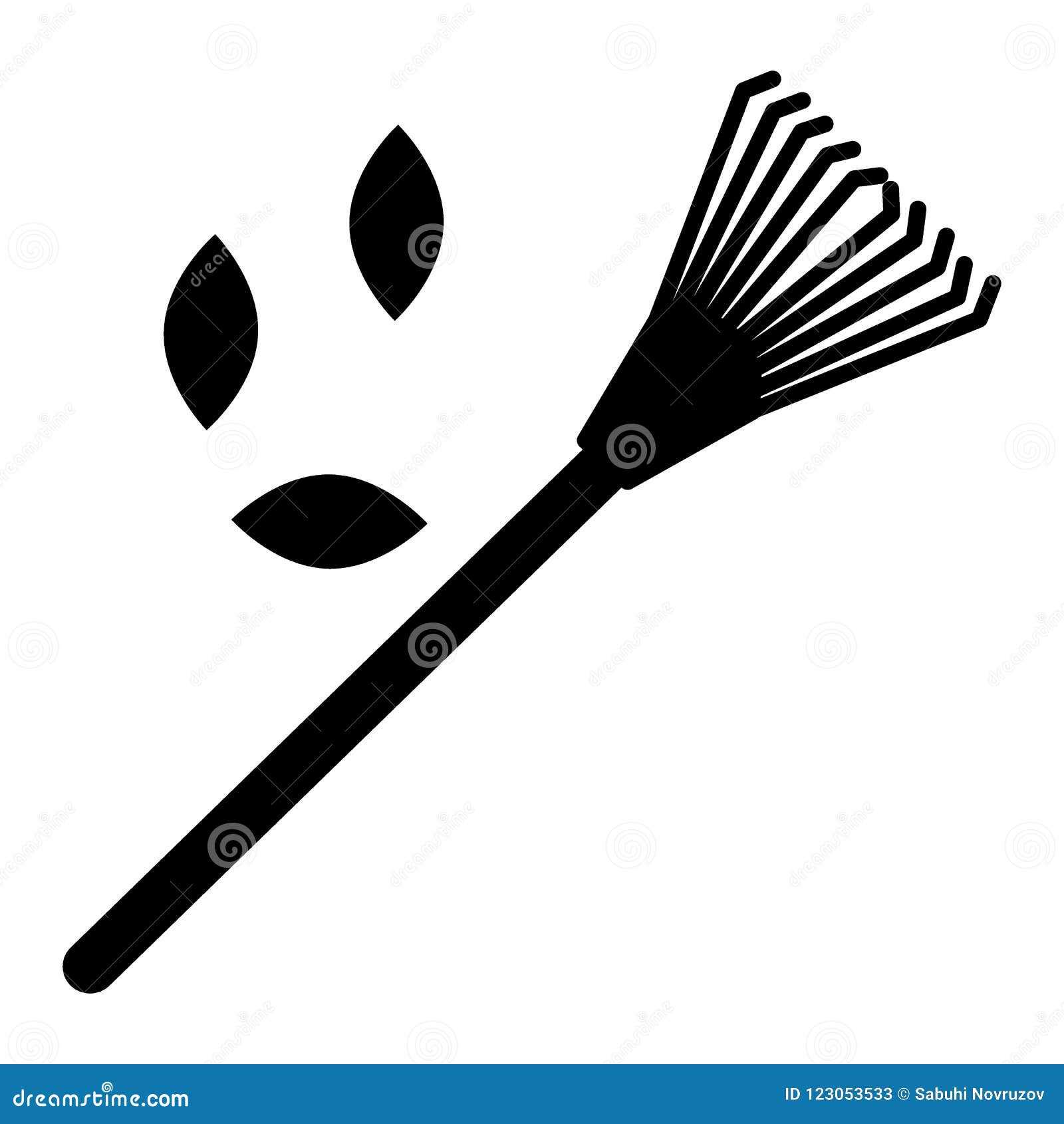 Lawn Rake, Leaves Solid Icon. Vector Illustration Isolated on White ...