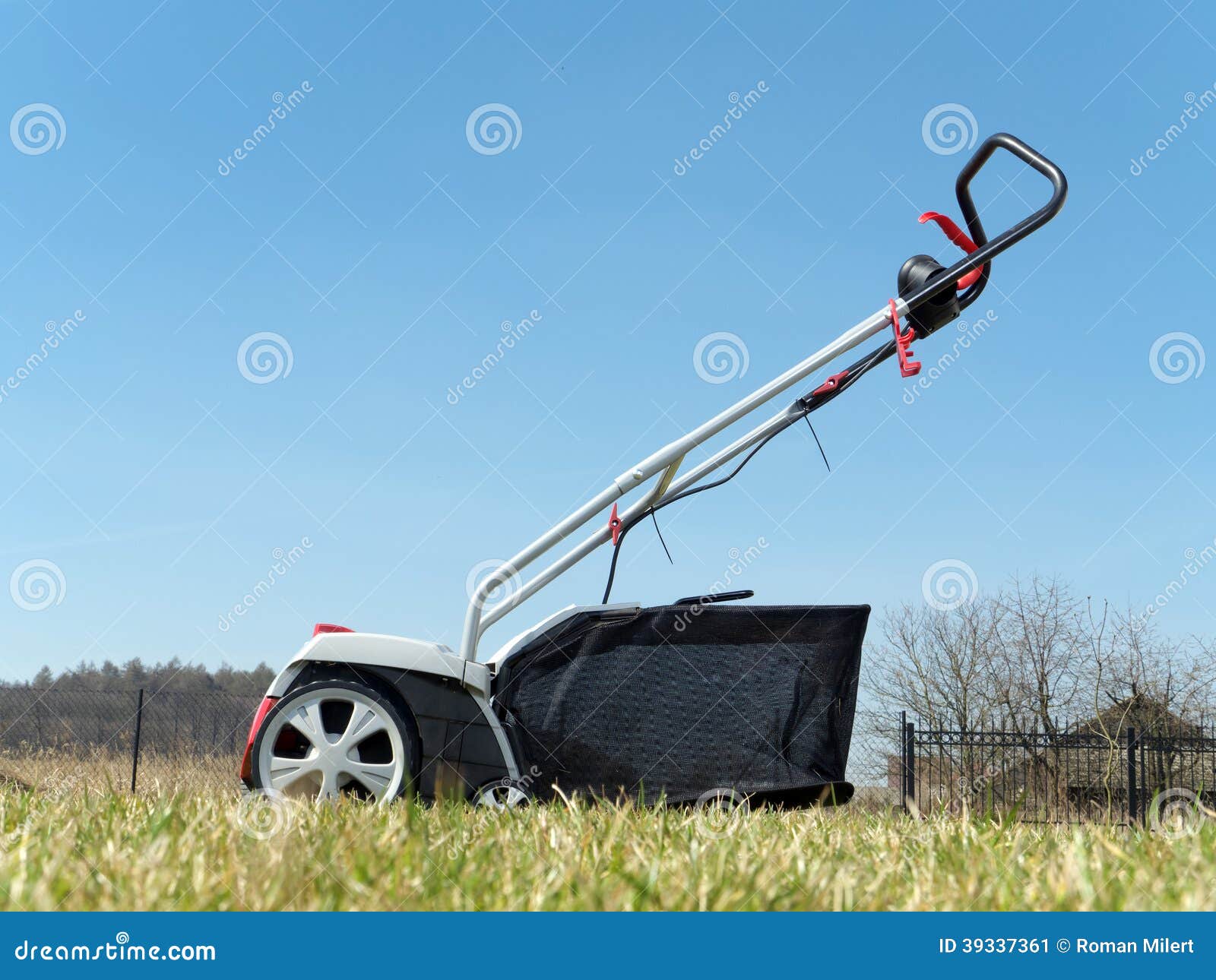 Lawn scarifier stock image. Image of soil, aerating, electric - 39337361