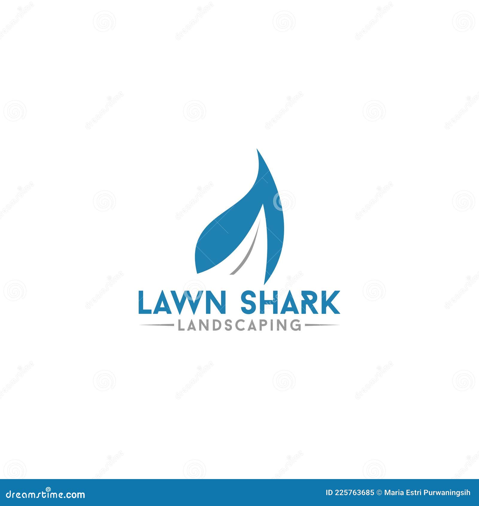 Lawn Shark Landscaping Logo Design Vector Stock Vector - Illustration ...