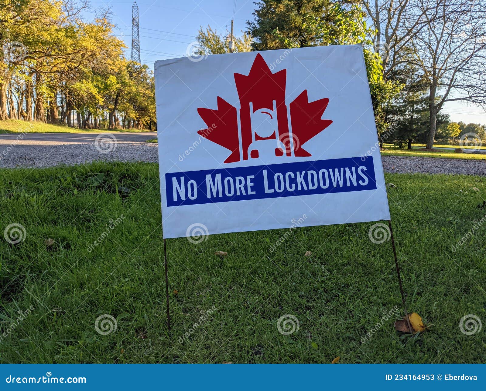 Lawn Sign No More Lockdowns Editorial Stock Photo - Image of logo ...