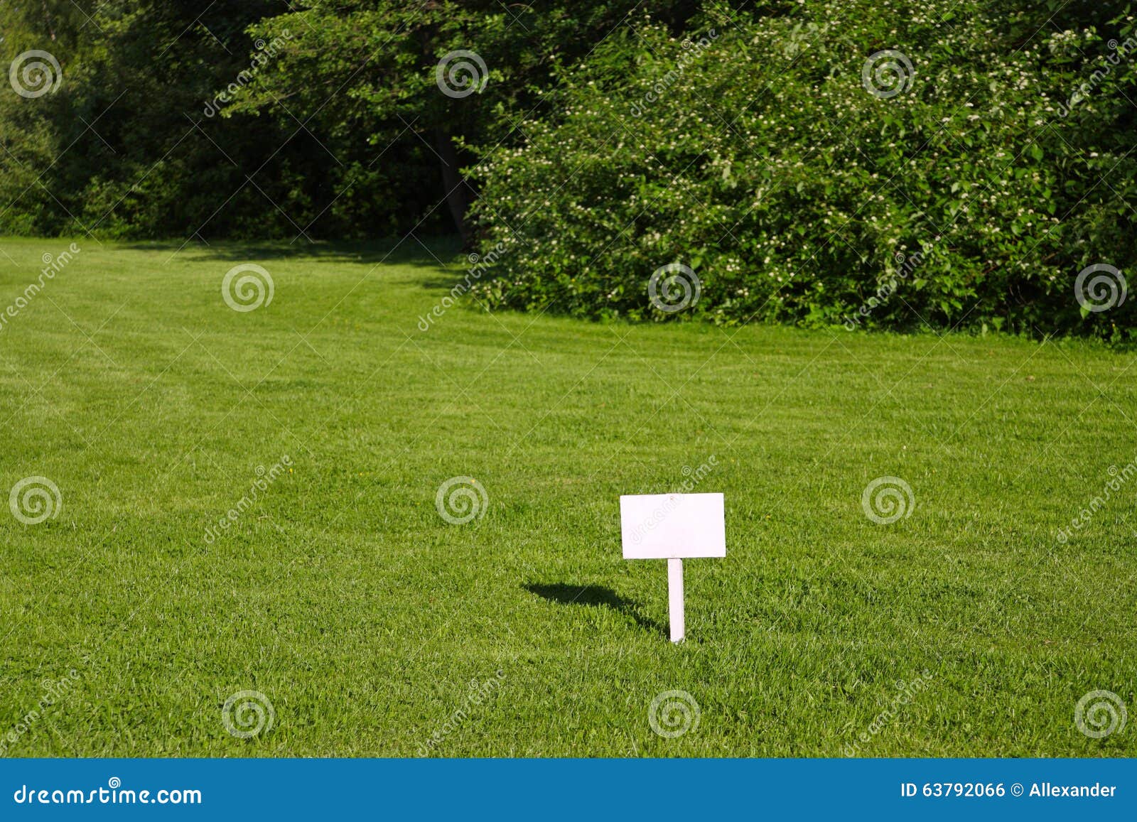 Lawn with sign stock photo. Image of season, lush, land - 63792066