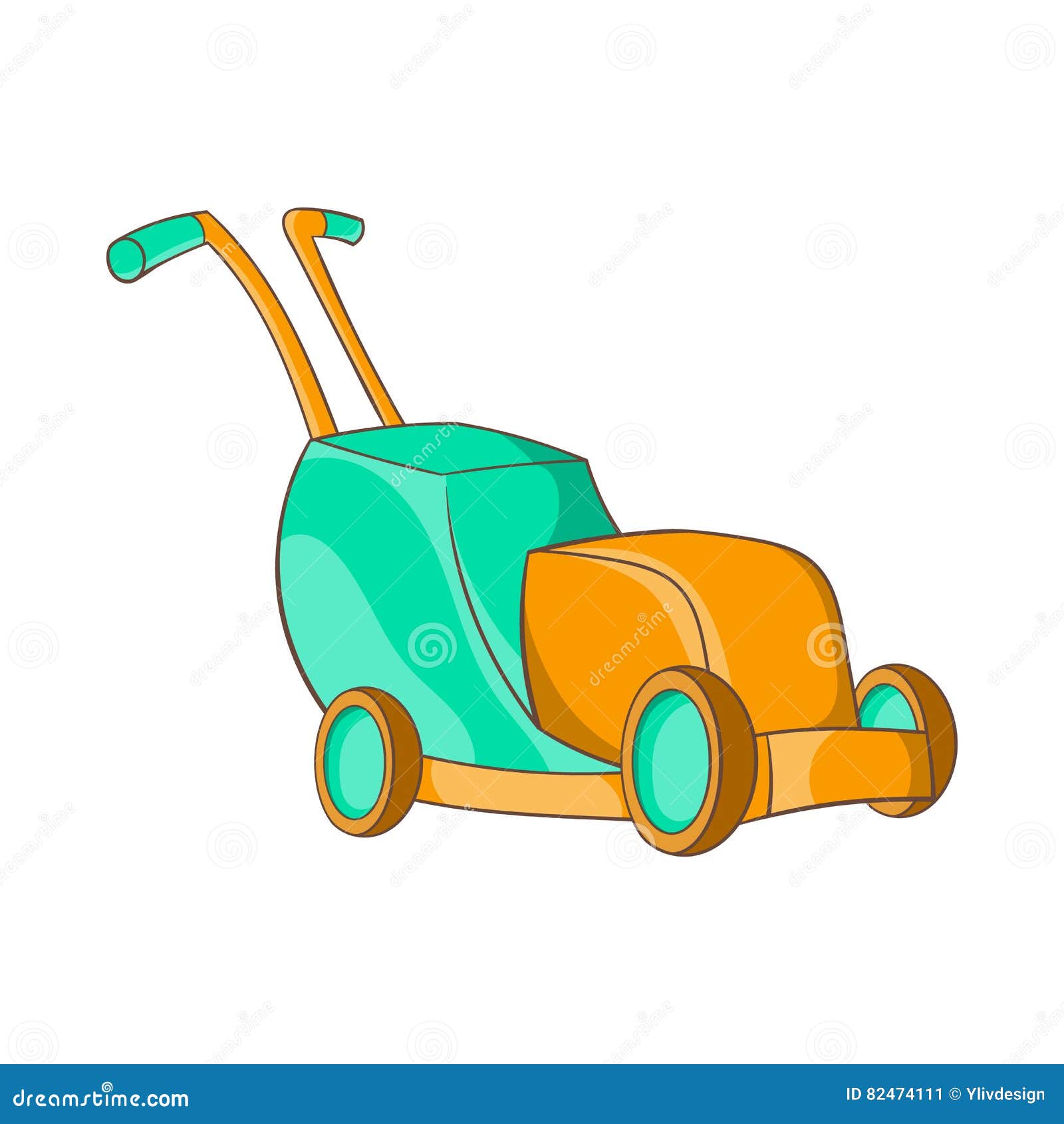 Lawnmower Icon in Cartoon Style Stock Vector - Illustration of ...