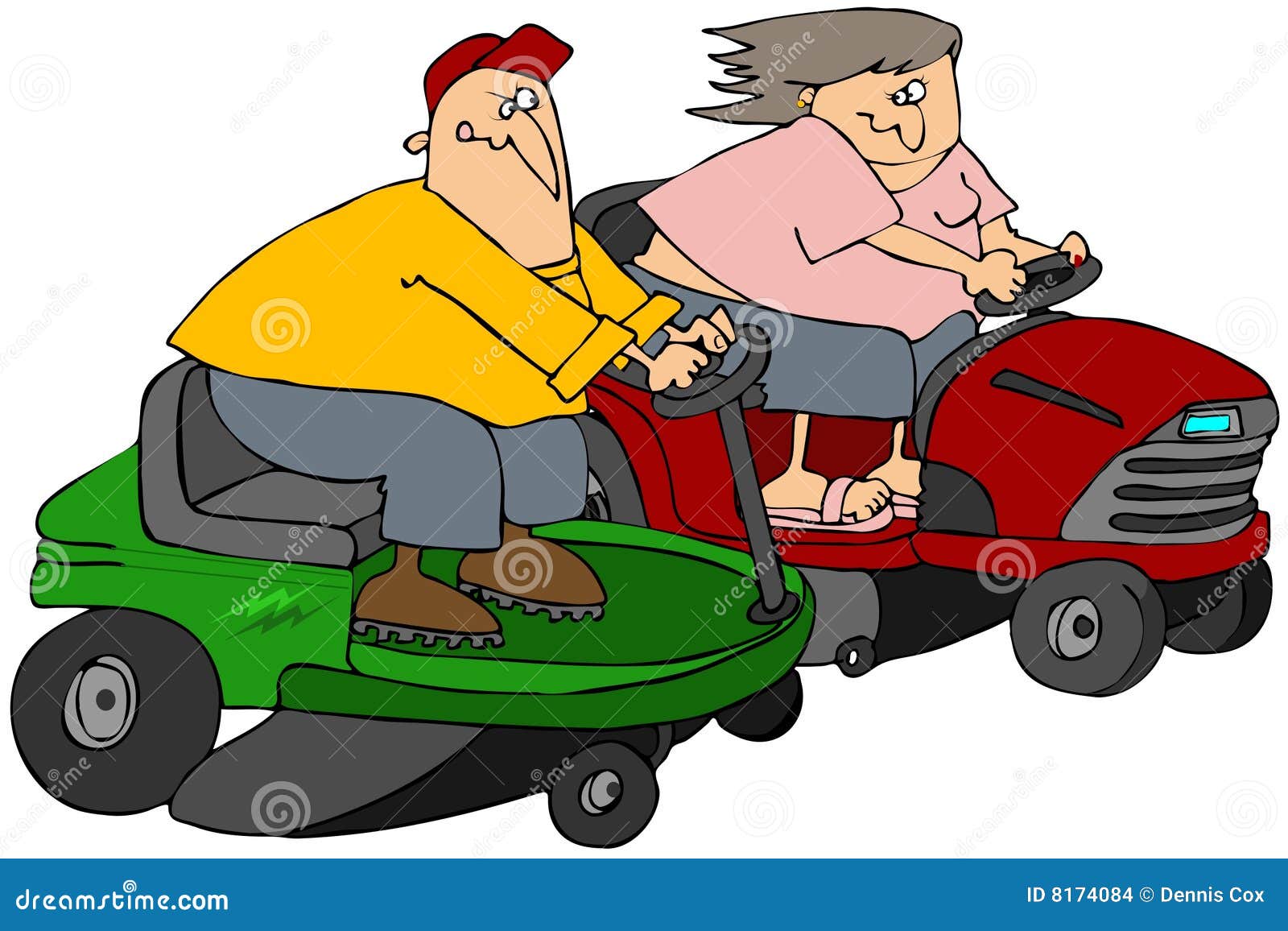 Lawnmower Race stock illustration. Illustration of lady - 8174084