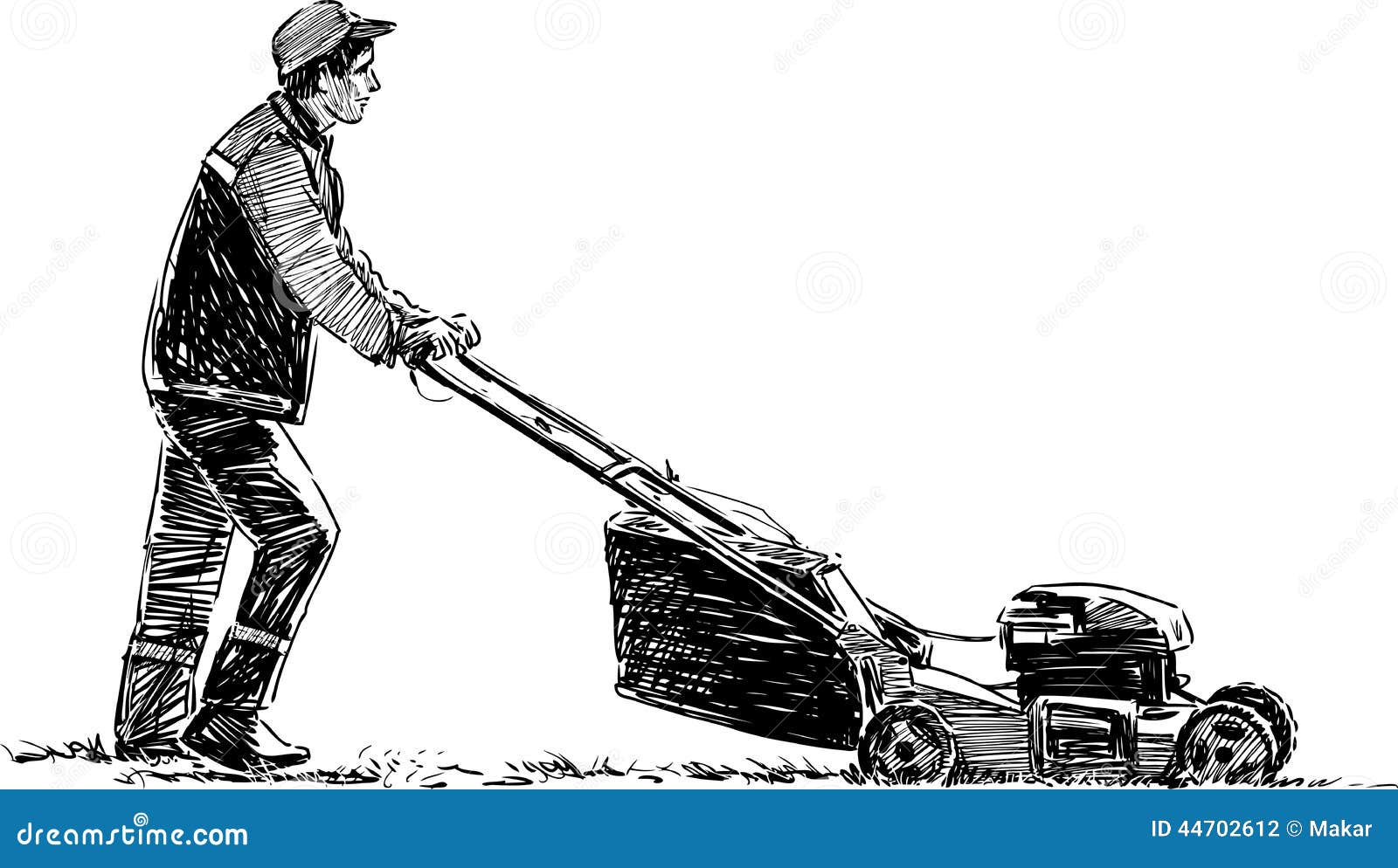 Lawnmower stock vector. Illustration of season, drawn - 44702612