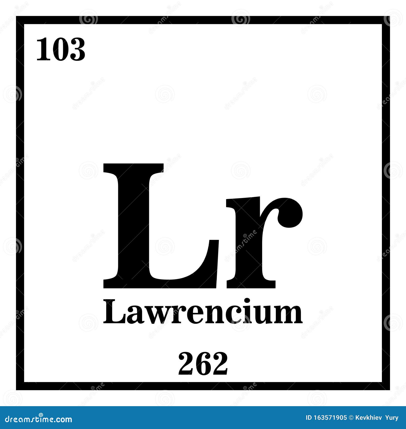 Lawrencium Periodic Table of the Elements Vector Illustration Eps 10 ...