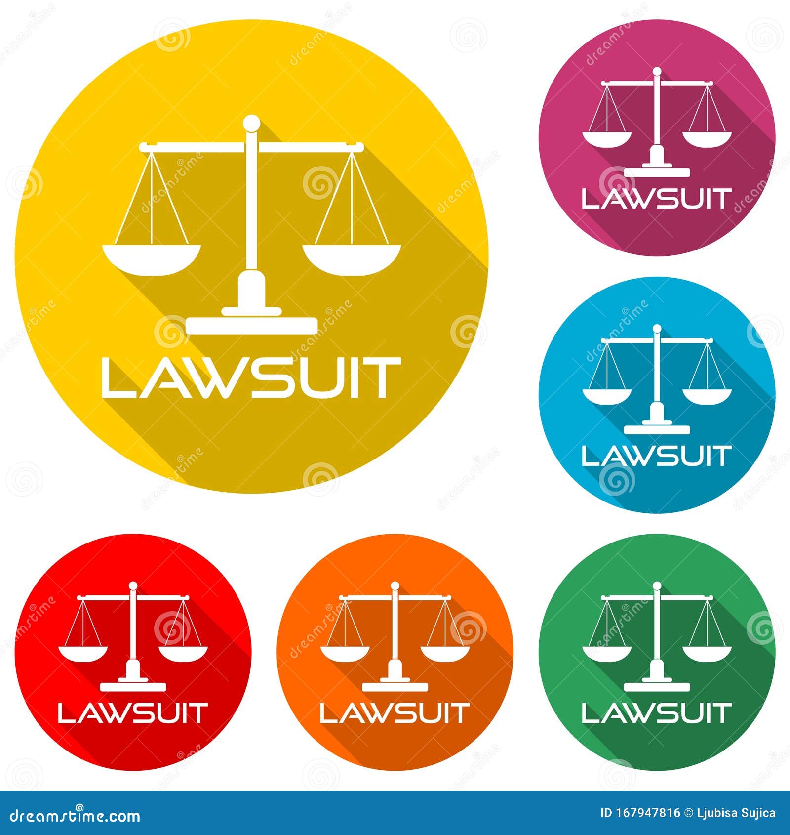 Lawsuit Icon with Long Shadow Stock Vector - Illustration of icons ...